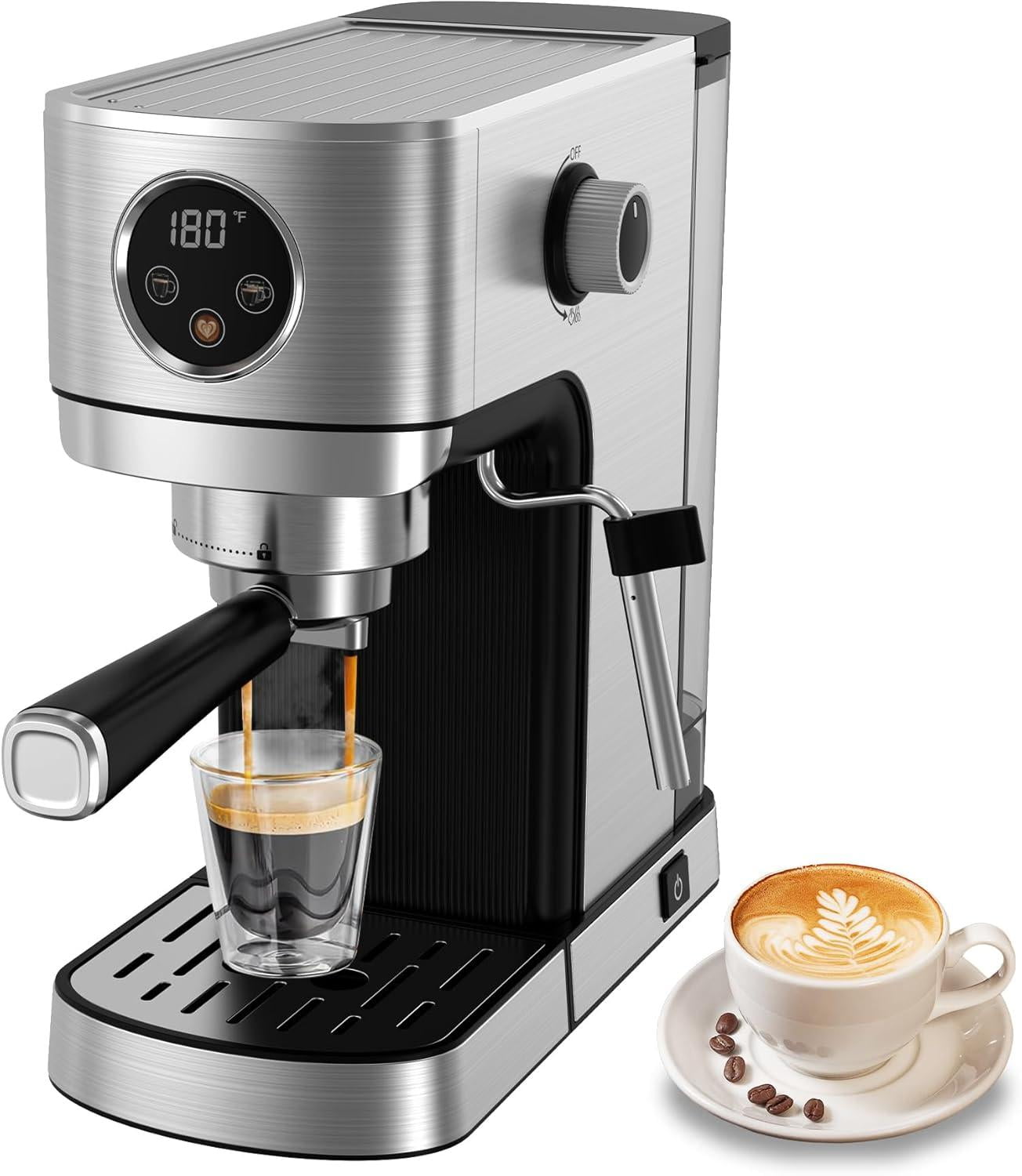 VEGETA Espresso Machine 20 Bar, Small Coffee Maker with 40oz Removable ...