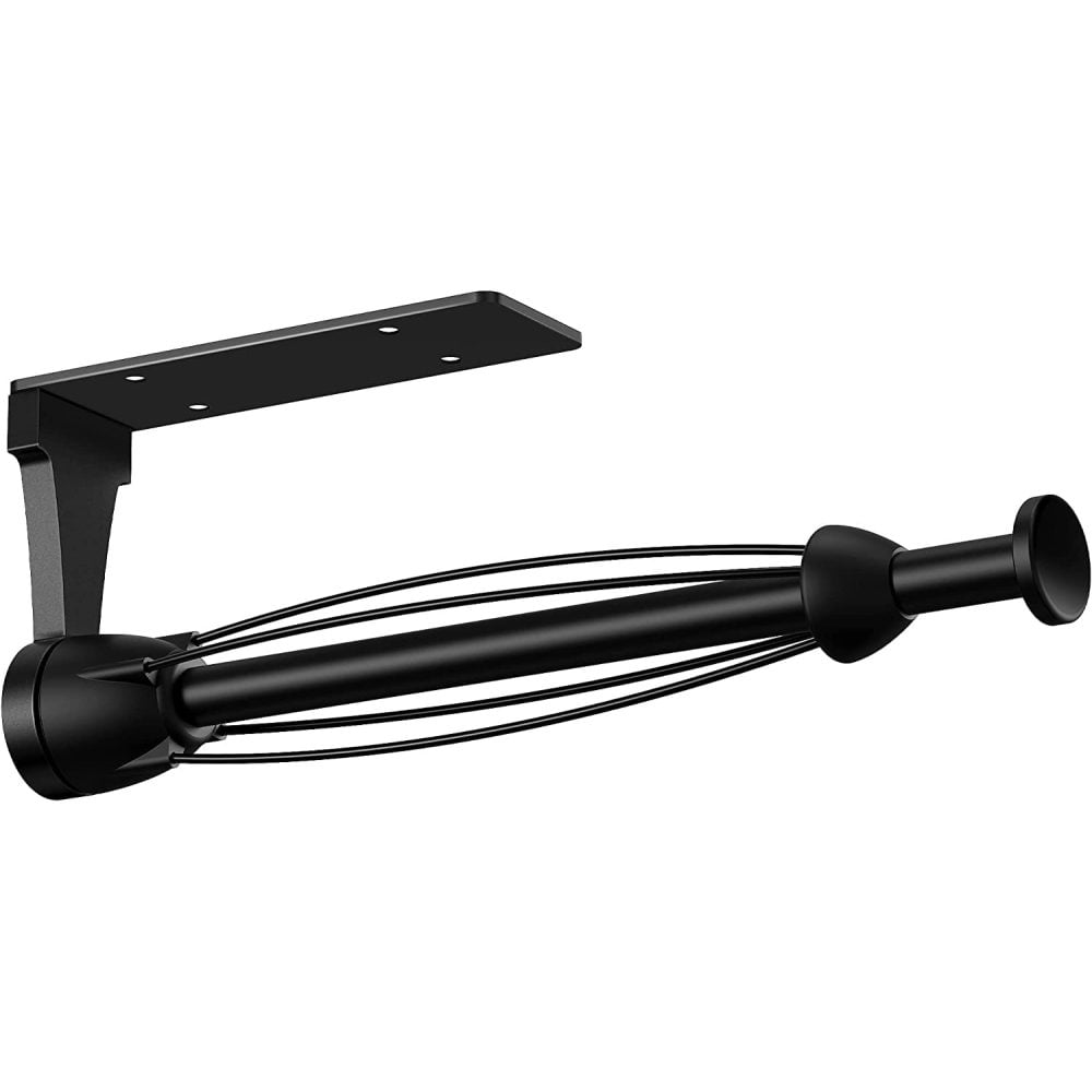 VEHHE Kitchen Roll Holder Under Cabinet Black-Self Adhesive or Drilling ...