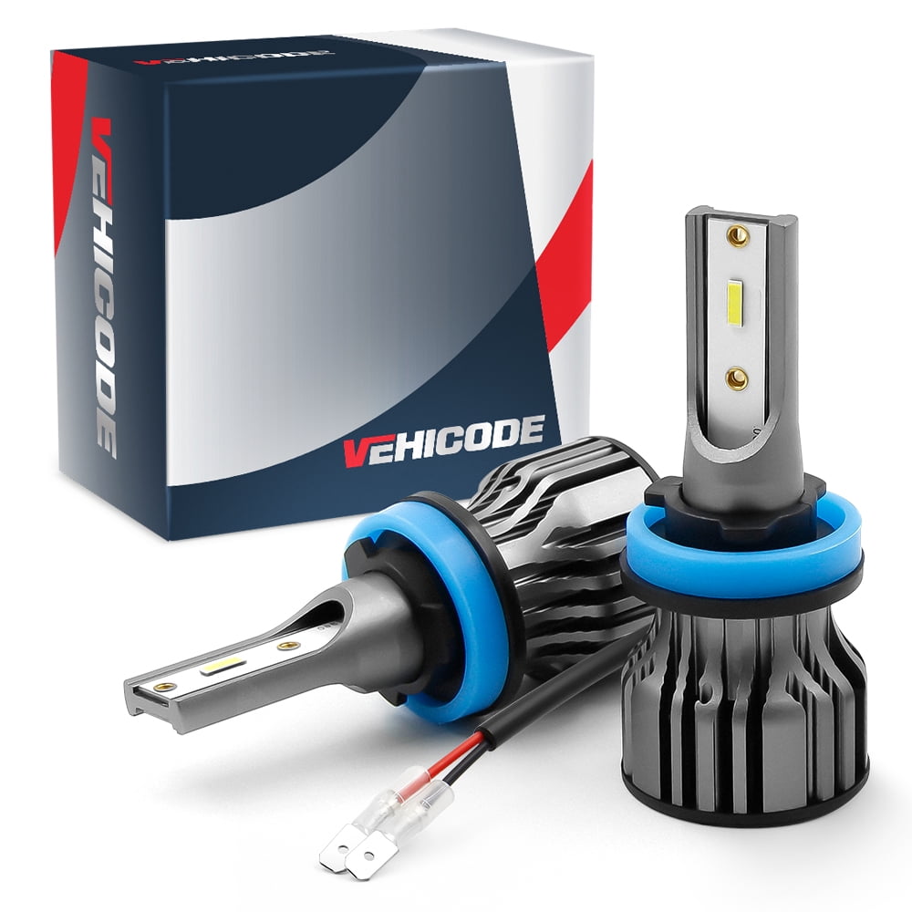 VEHICODE H11B LED Headlight Bulb Low Beam 6000K White Conversion Kit ...