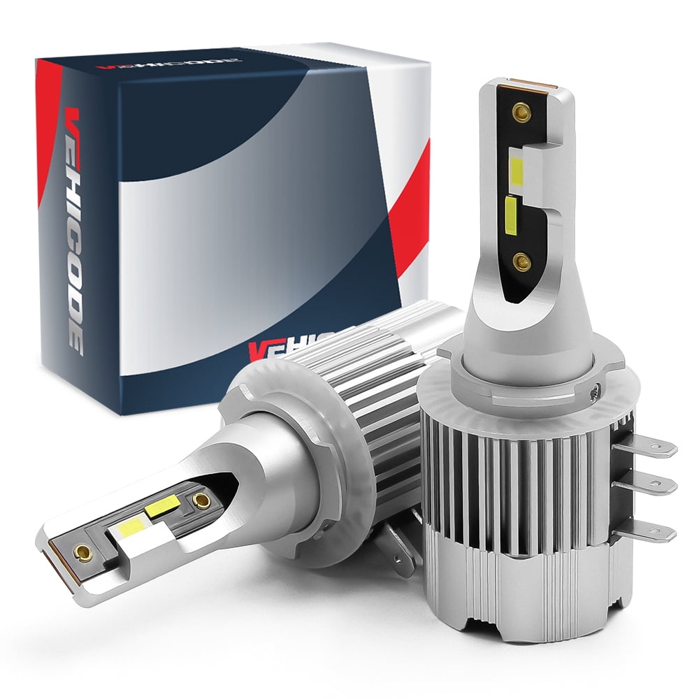 VEHICODE H15 LED Headlight Bulb DRL High Beam 6000K White 70W 8000LM CANBus Error Free ...