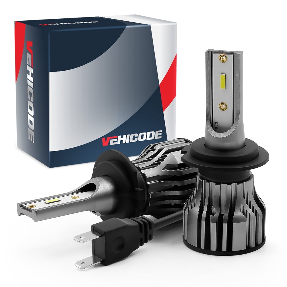 VEHICODE H7 LED Headlight Bulbs, High Low Beam Fog Light, 6000K White ...