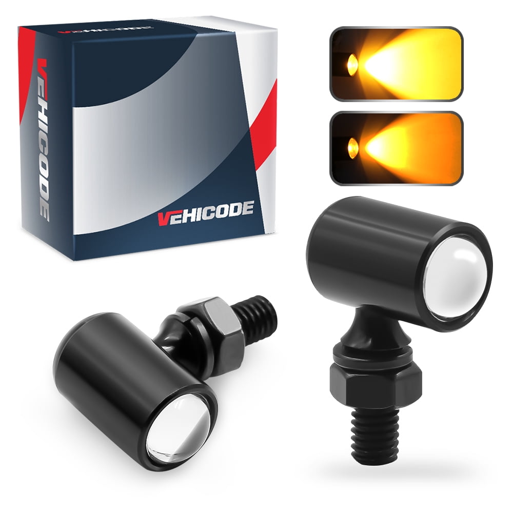 VEHICODE Motorcycle LED Turn Signal Bolt Amber Bulb 3 Wire Mini DRL ...