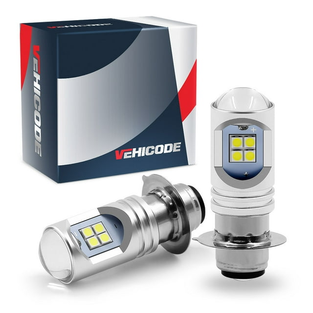 VEHICODE P15D H6M LED Headlight Bulb ATV Motorcycle 6000K White 12V ...
