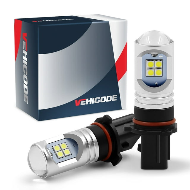 VEHICODE PSX26W LED Fog Lights 6000K White 12278 LED Bulb DRL Daytime Running Parking Driving ...