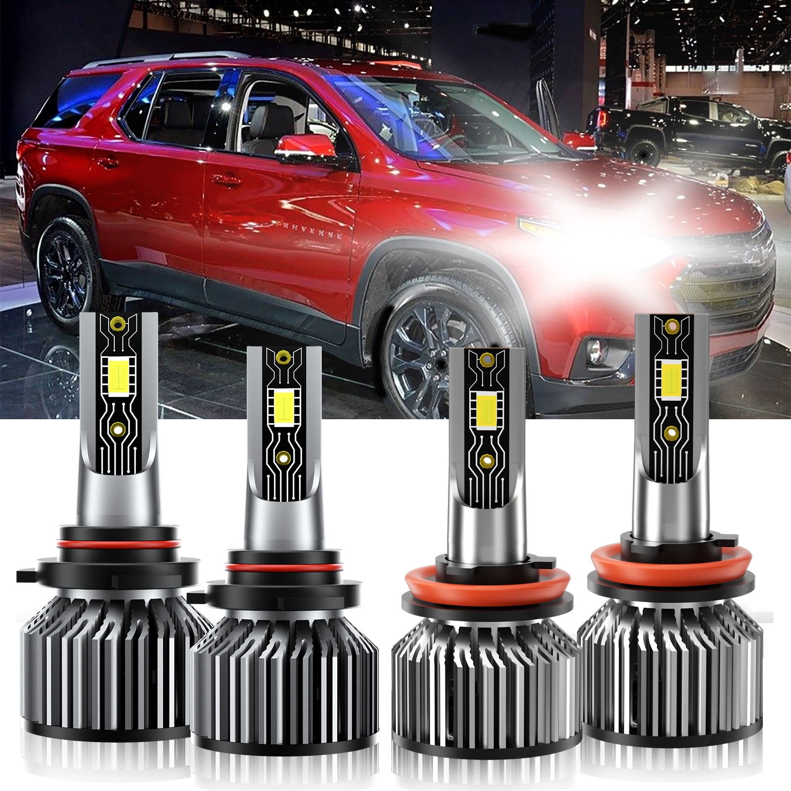 VEHIFOMO 9005+H11 LED Headlight Bulbs High Low Beam 6500K For Chevrolet ...