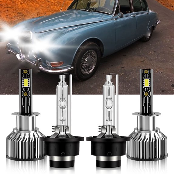 VEHIFOMO Compatible for Jaguar S-Type 2003-2008 4Pcs LED HID Headlight ...
