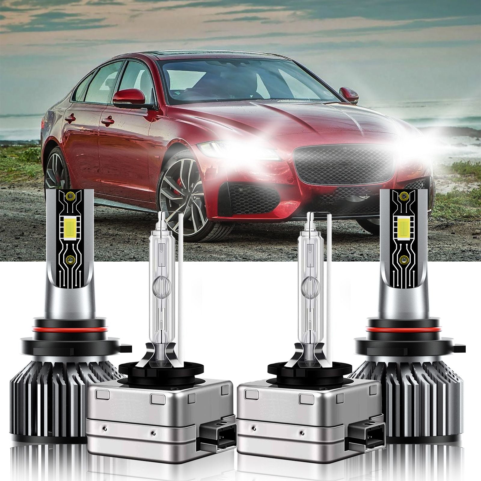 VEHIFOMO Compatible for Jaguar XF 2021-2021 9012 D3S LED HID Headlight ...