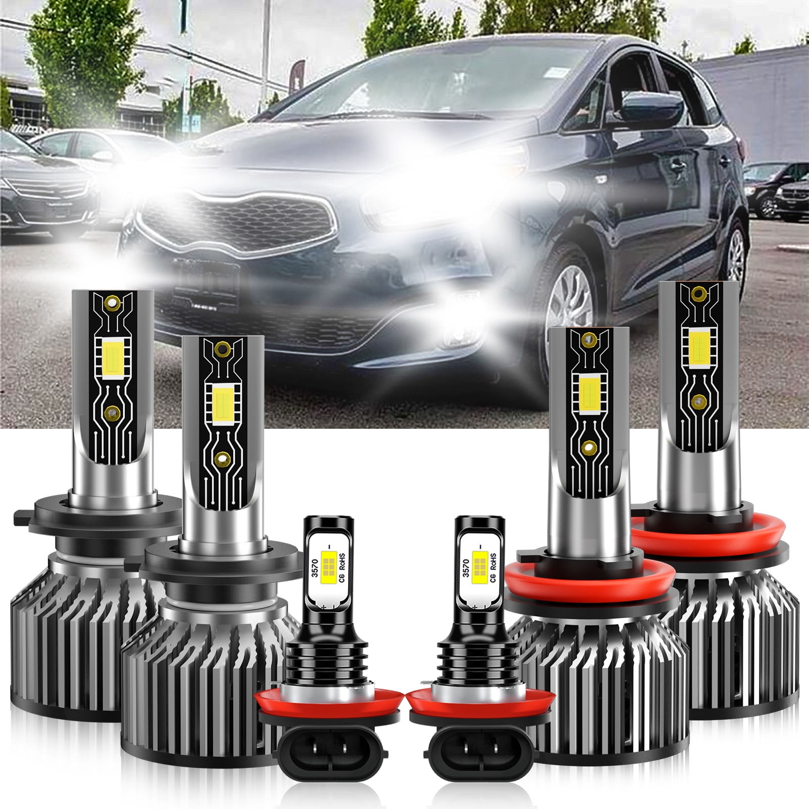 VEHIFOMO For Kia Rondo 2014-2017 6x Combo LED Headlight High Loww Bulb ...