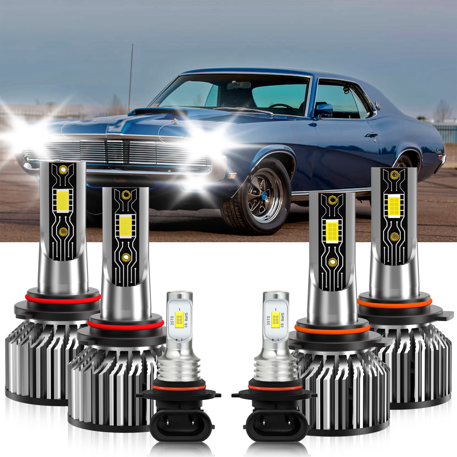 VEHIFOMO Compatible for Mercury Cougar 2001-2002 Combo LED Headlight ...