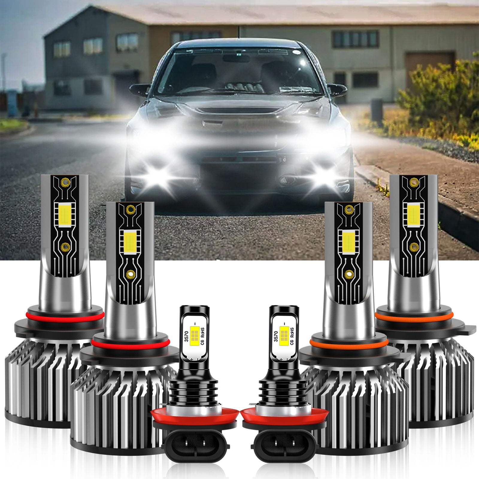 VEHIFOMO For Mitsubishi Lancer 2008-2017 LED Headlight High Low+Fog ...
