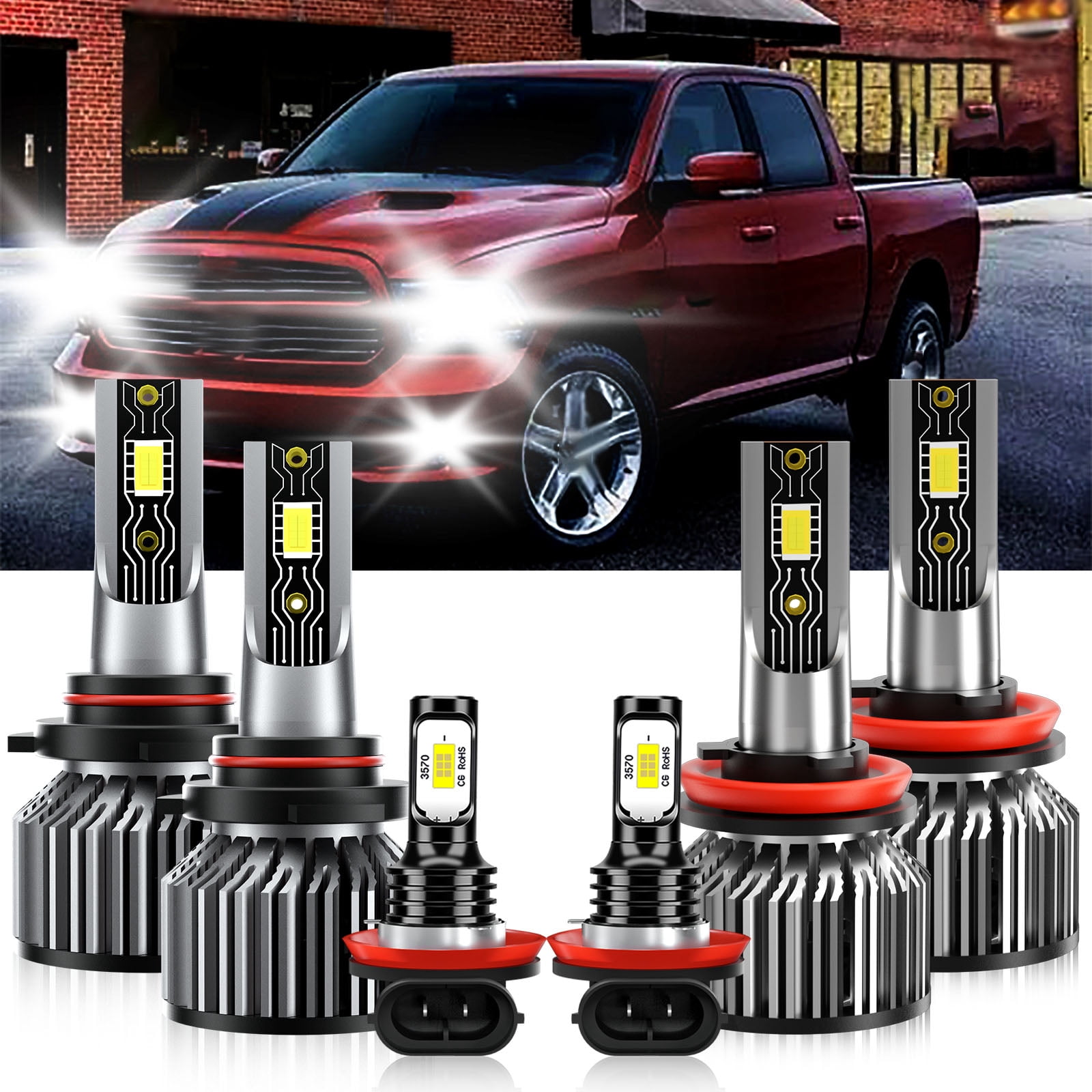 VEHIFOMO Compatible for Ram 5500 2021-2022 6x Combo LED Headlight High ...