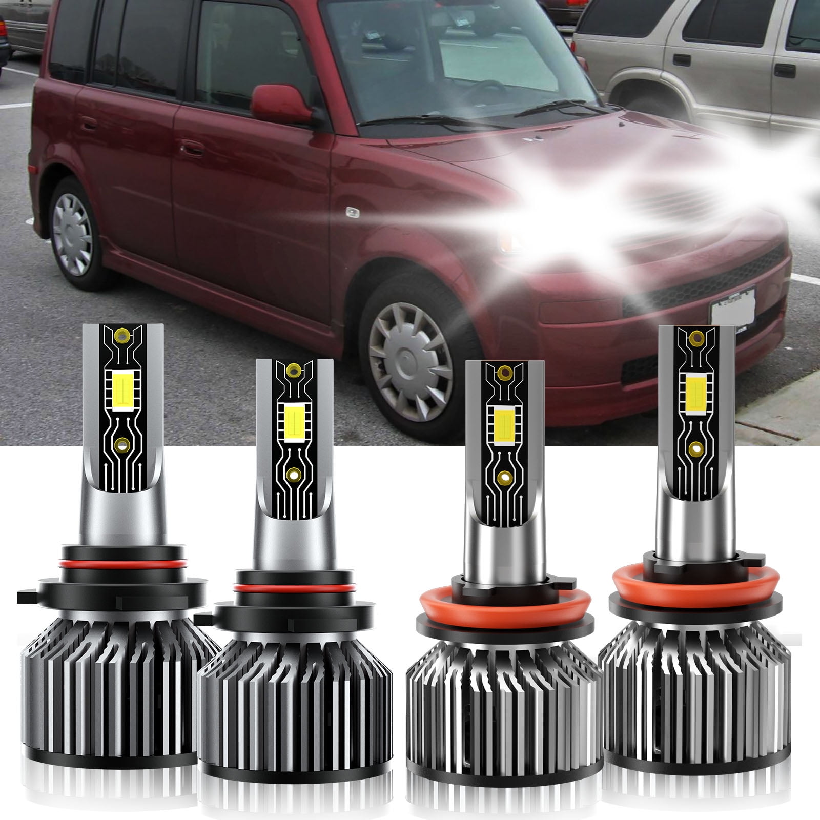 VEHIFOMO Compatible for Scion xB 2008-2015 9005 H11 LED Headlight Super Bright Bulbs Kit 6500K ...