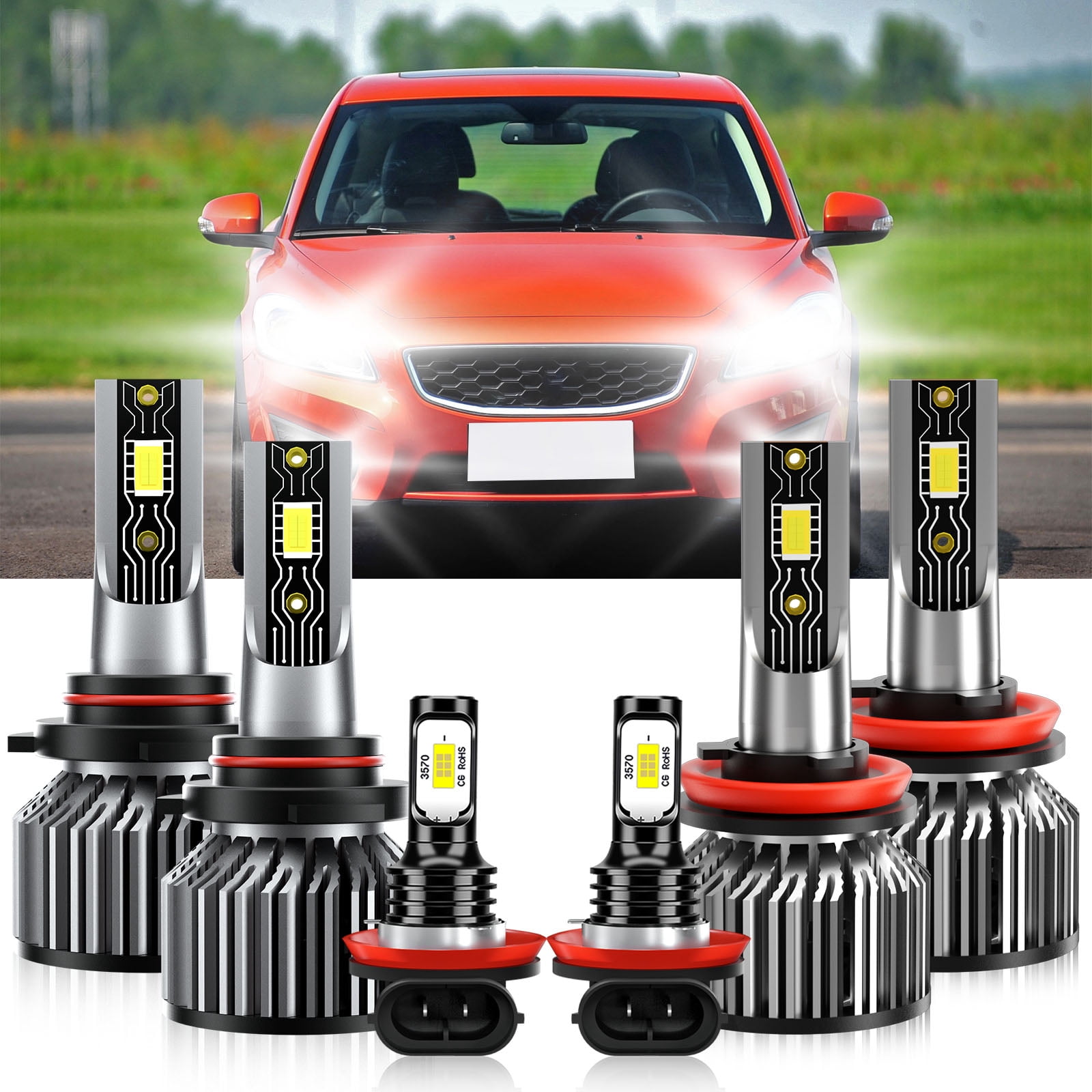 VEHIFOMO Compatible for Volvo C70 2006-2013 9005 H11 H11 LED Headlight ...