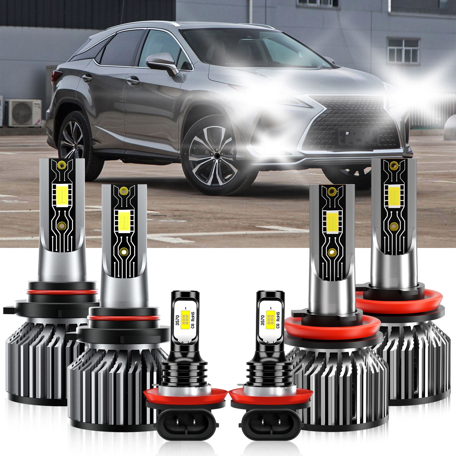 VEHIFOMO LED Headlight Bulbs High Low Beam Fog Light white Compatible ...