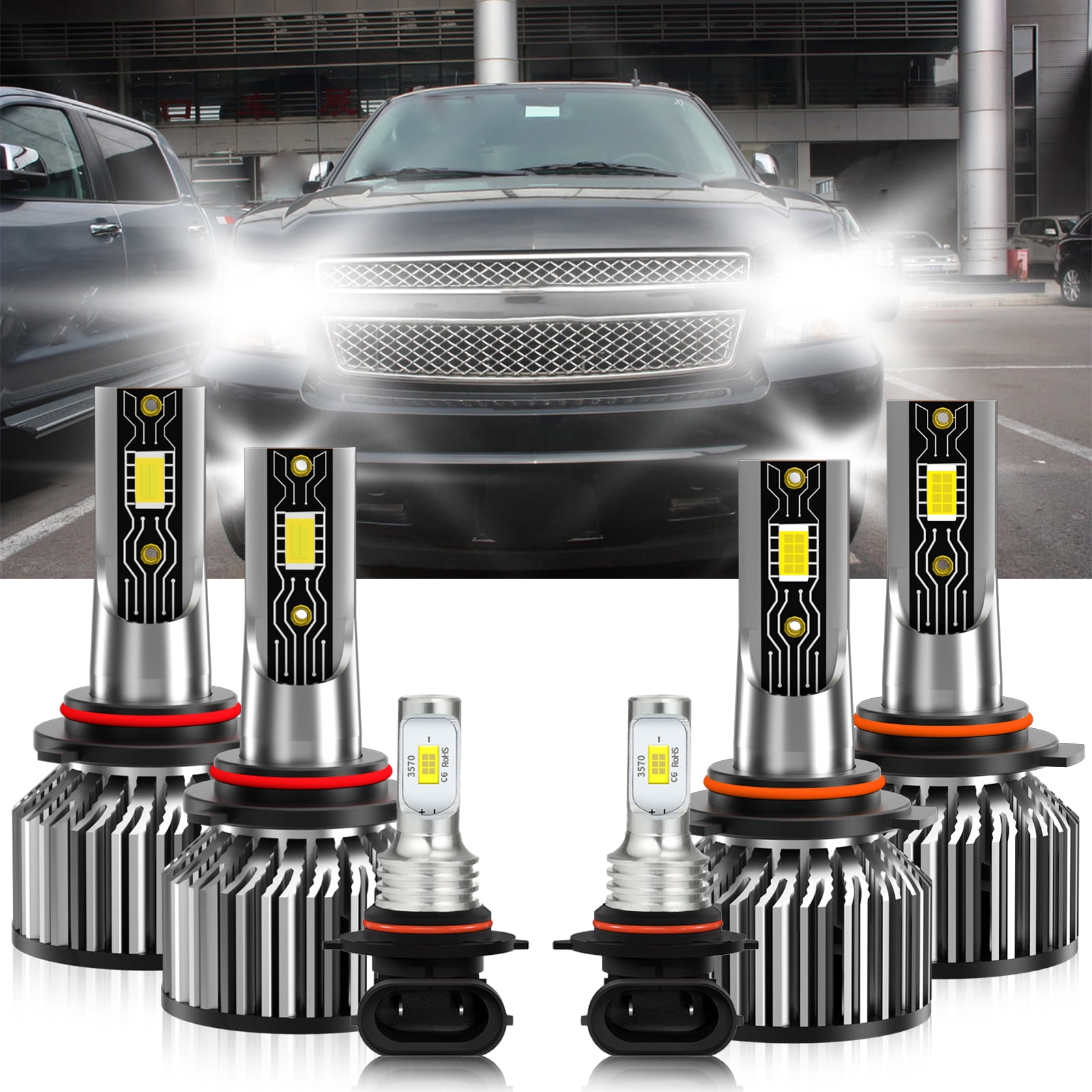 VEHIFOMO LED Headlight Bulbs High Loww Beam Fog Light For Chevrolet ...