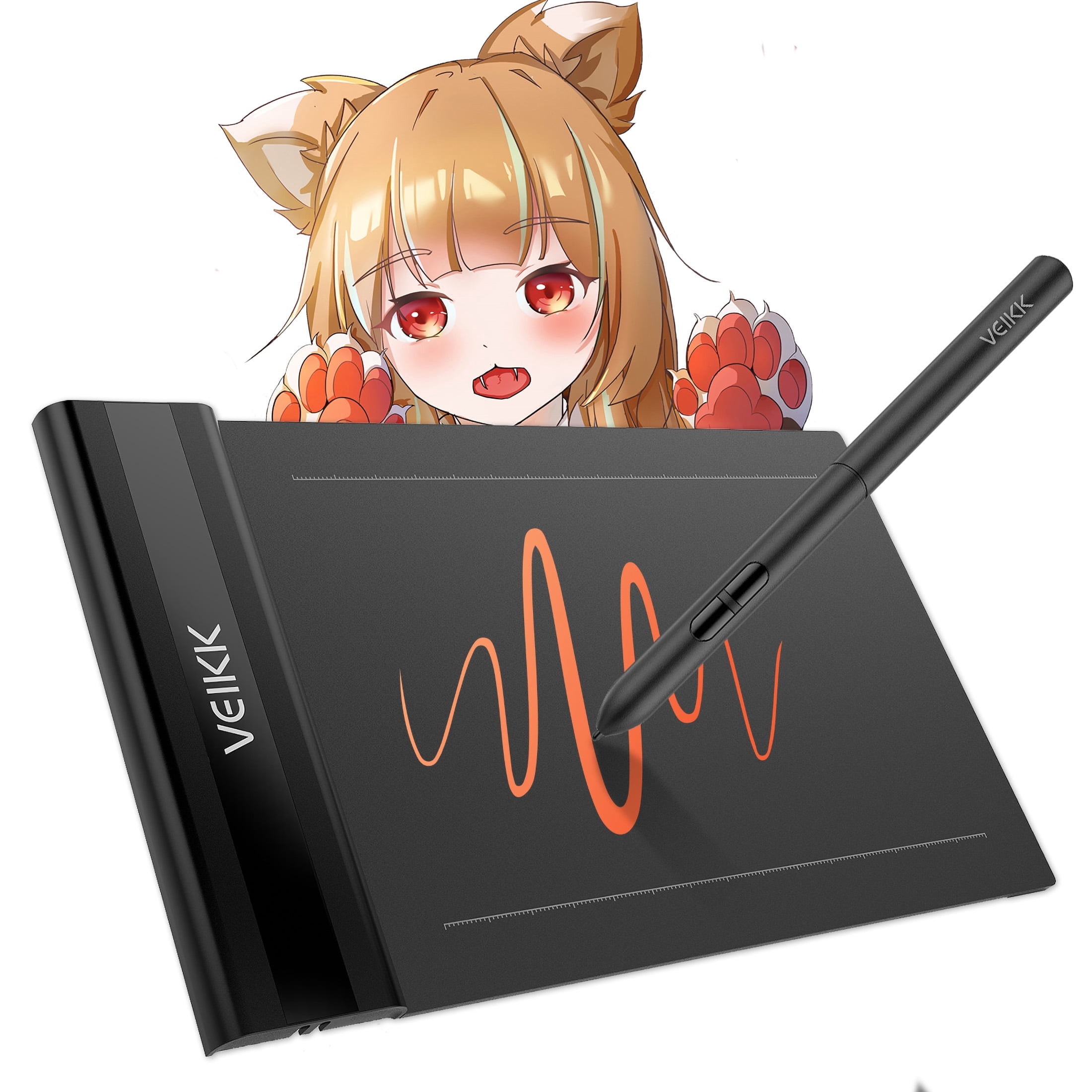 VEIKK S640 Ultra-thin 6x4 inch Digital Drawing Tablet for E-Learning ...