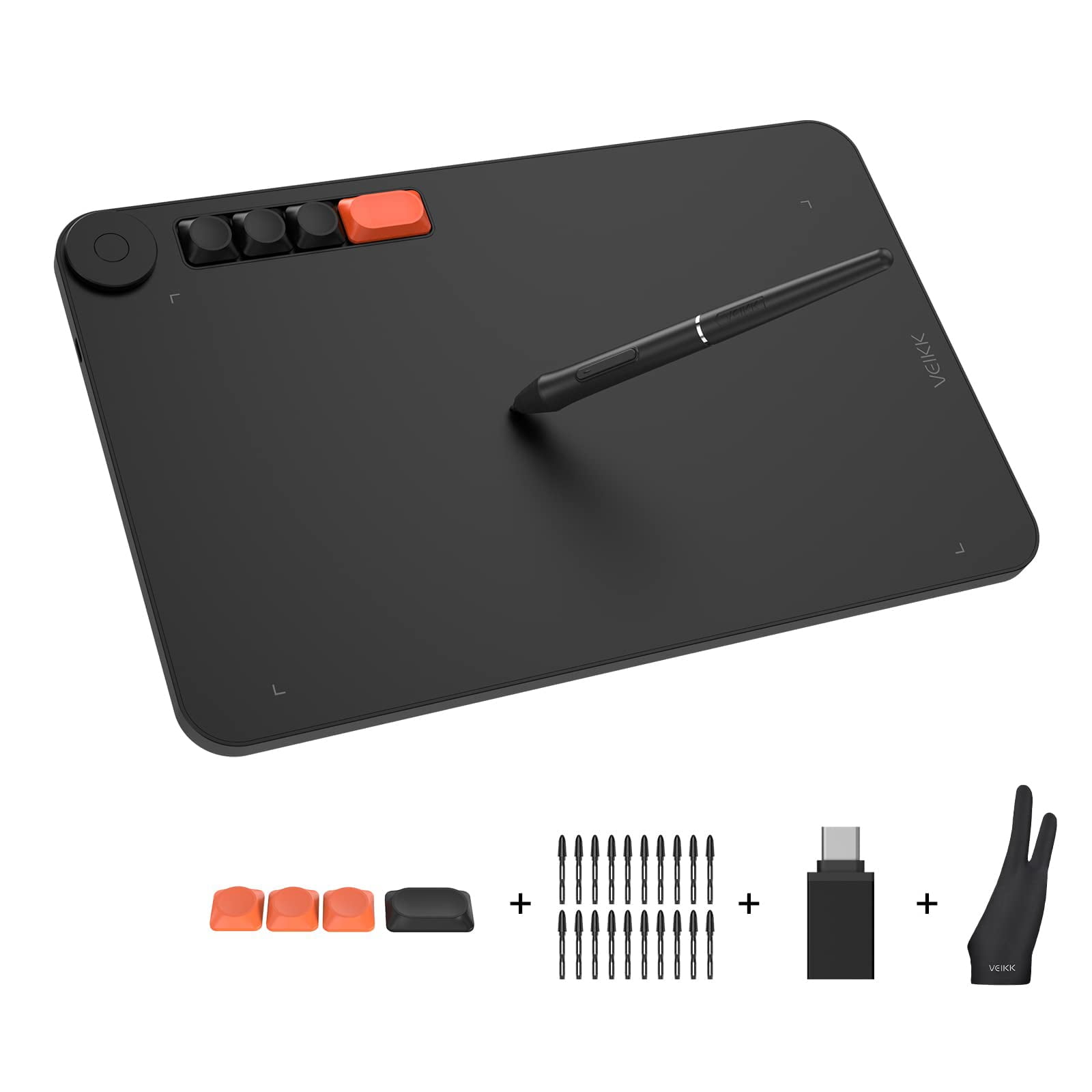 VEIKK VO1060 Graphics Drawing Tablet, 8192 Pressure Sensitivity, Black ...