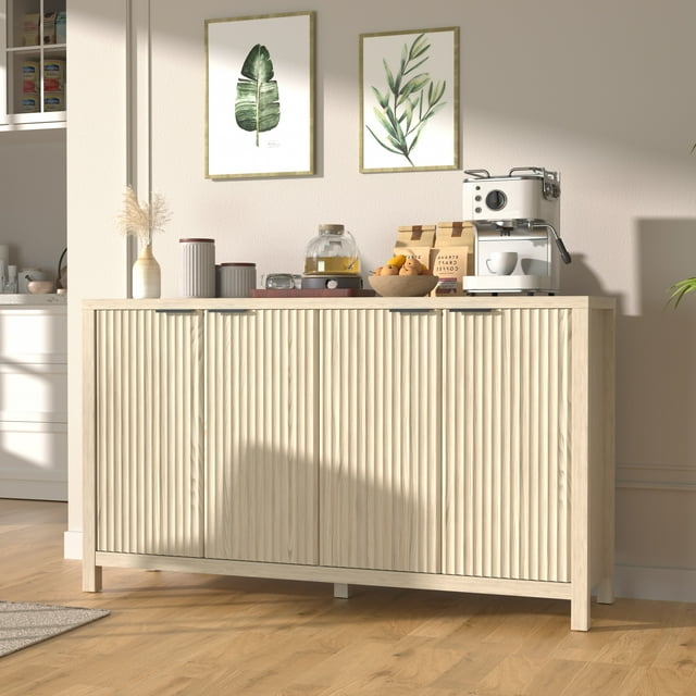 VEIKOUS 32"H Sideboard Storage Cabinet with Doors and Shelves, Buffet Credenza Storage Cabinet ...