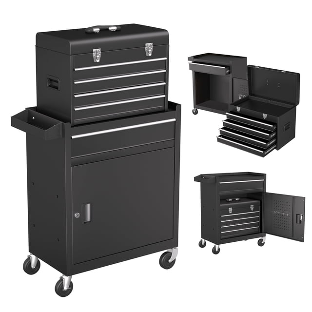 VEIKOUS 5 Drawer Combination Tool Box Metal Tool Organizer with Rollers ...