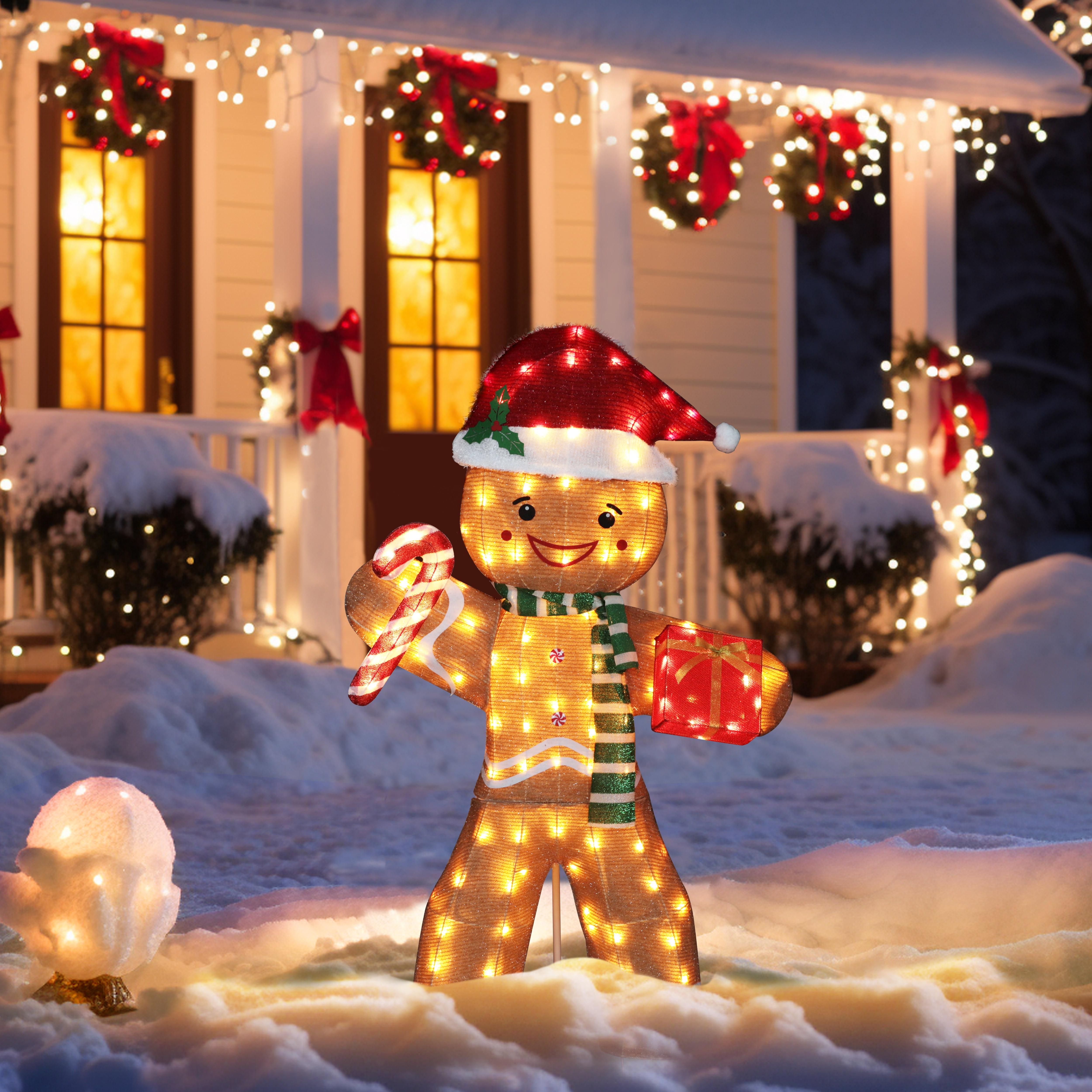 VEIKOUS 5ft Lighted Christmas Gingerbread Man Decoration - Walmart.com