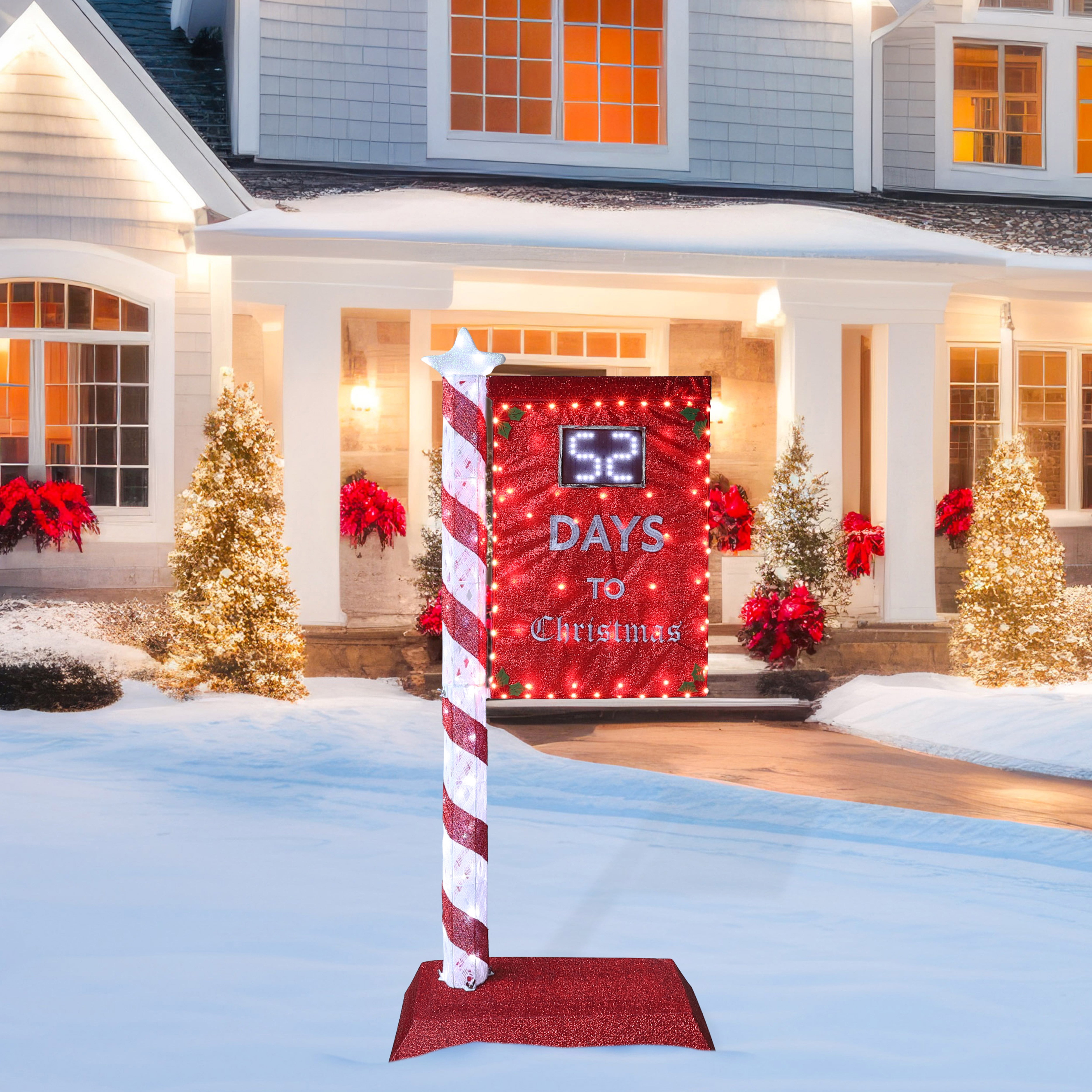 VEIKOUS, Lighted Countdown to Christmas Sign, 5ft, Outdoor Yard Decor ...