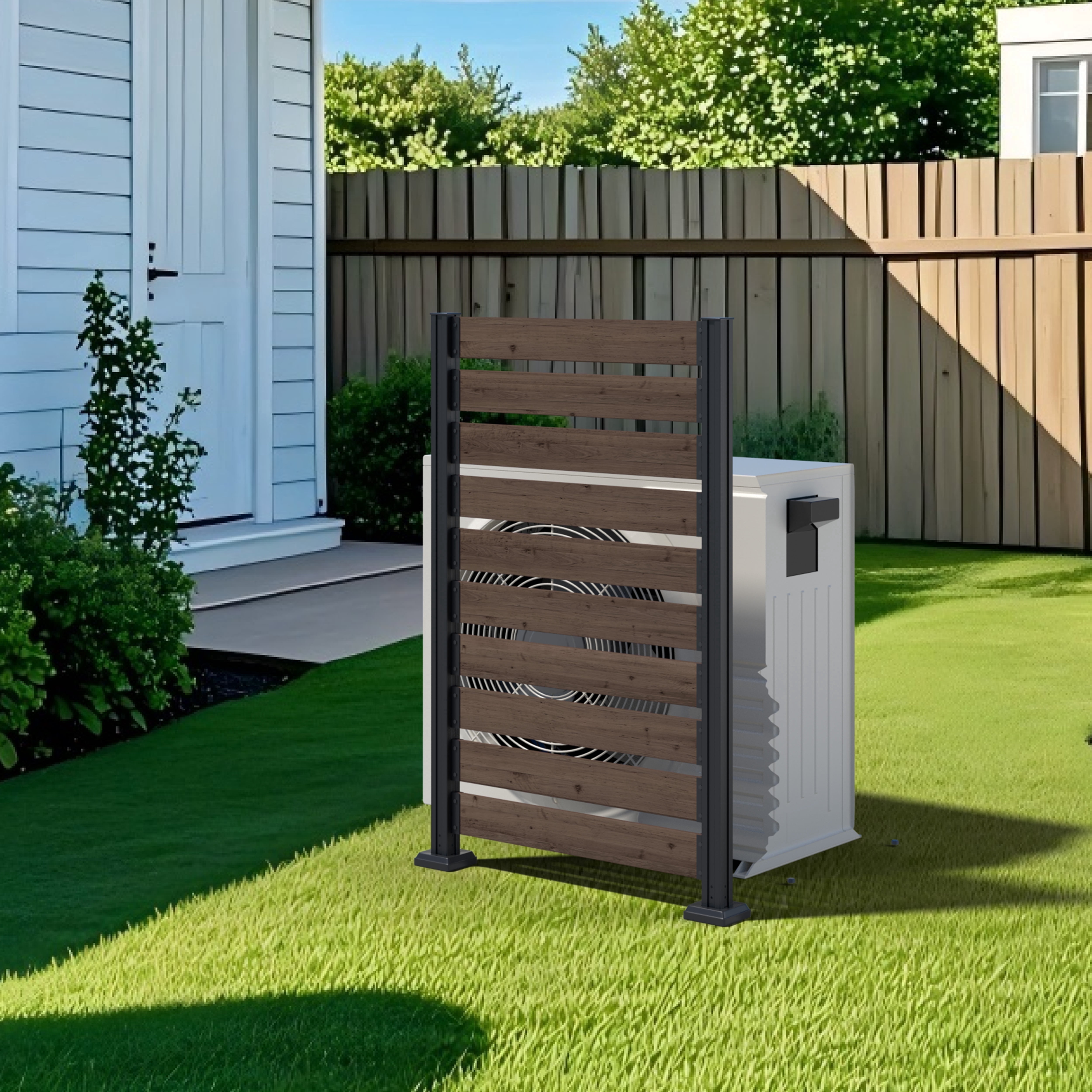 VEIKOUS 60"H x 40"W Freestanding Privacy Screen, Fence Divider for ...