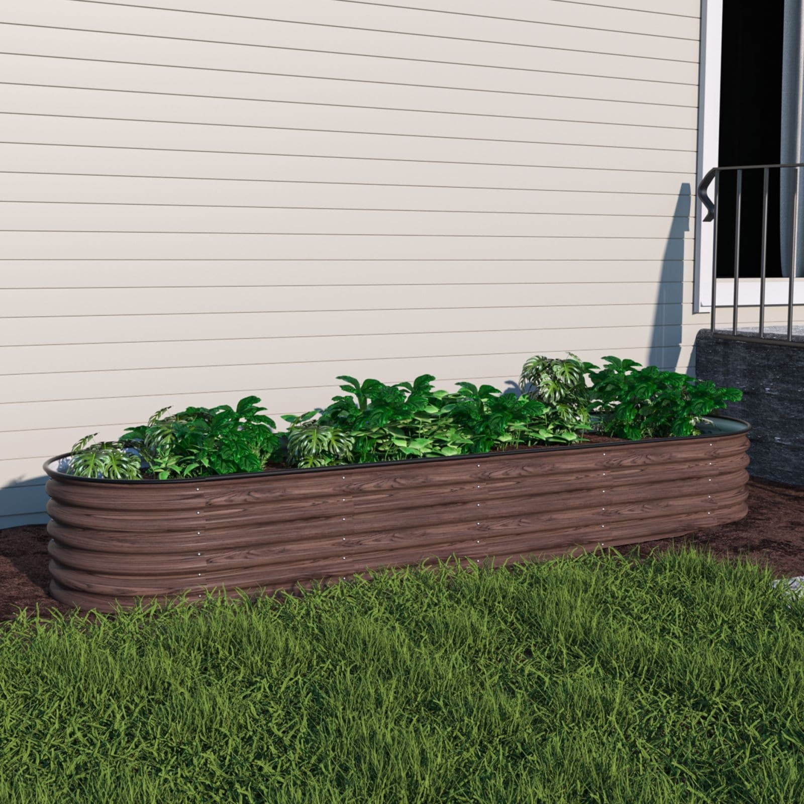 VEIKOUS 9-in-1 Modular Galvanized Metal Raised Garden Bed Kit for ...