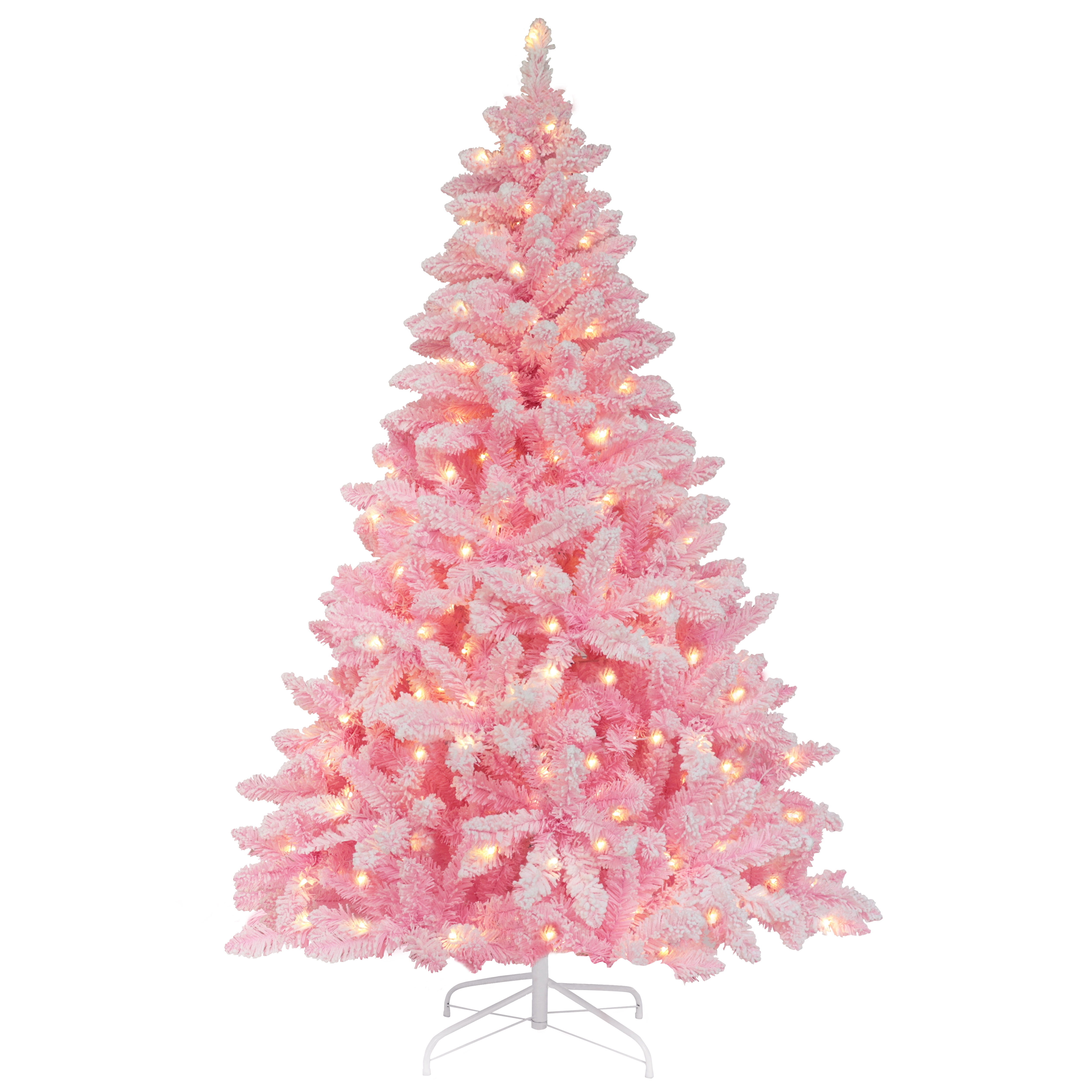 VEIKOUS Pre-Lit Christmas Pine Tree w/250 LED Lights & Foldable Stand ...