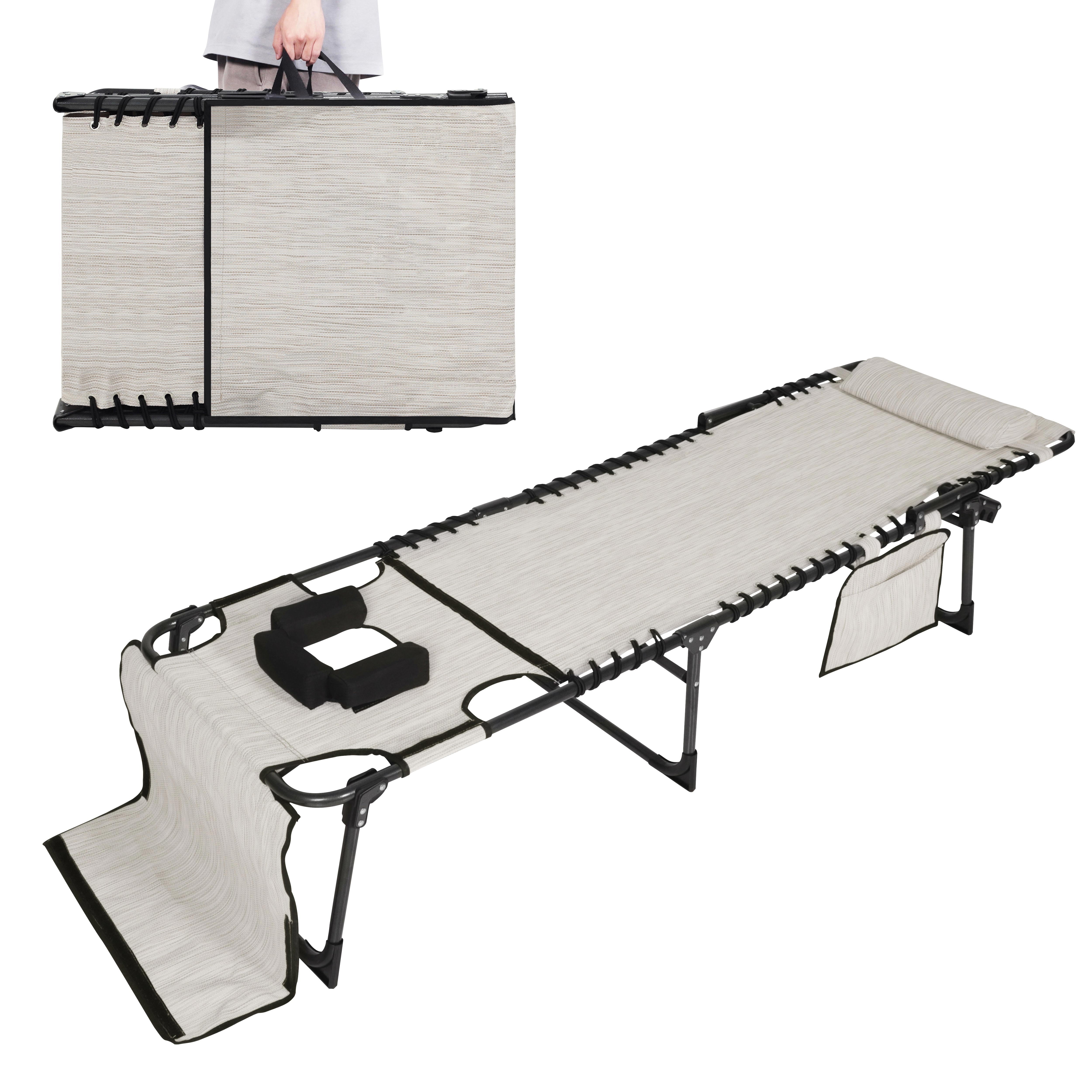 VEIKOUS Adjustable Tanning Chair, 5-Position Sun Lounger with Face Hole ...