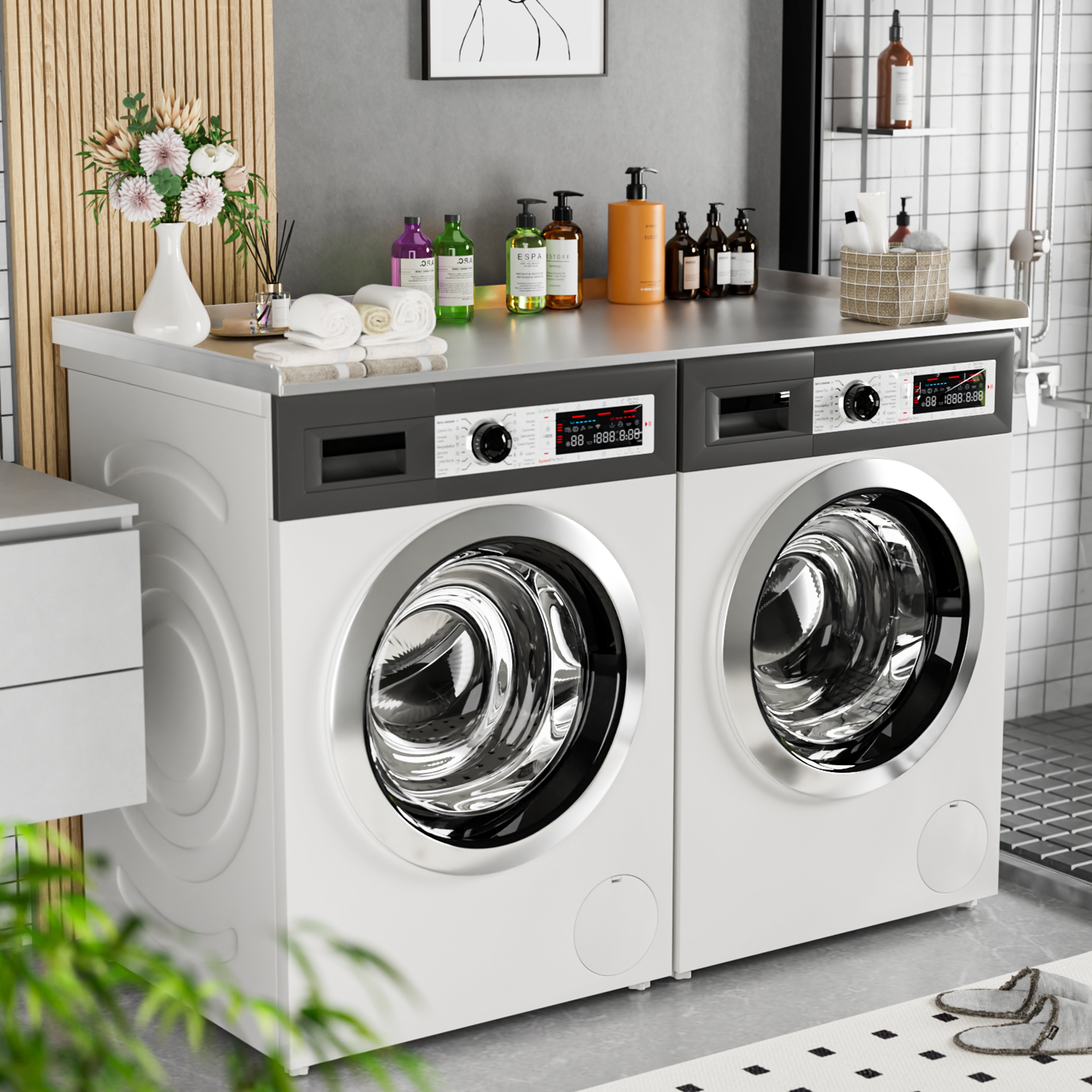 VEIKOUS Washer Dryer Countertop, Stainless Steel Washer Topper for ...