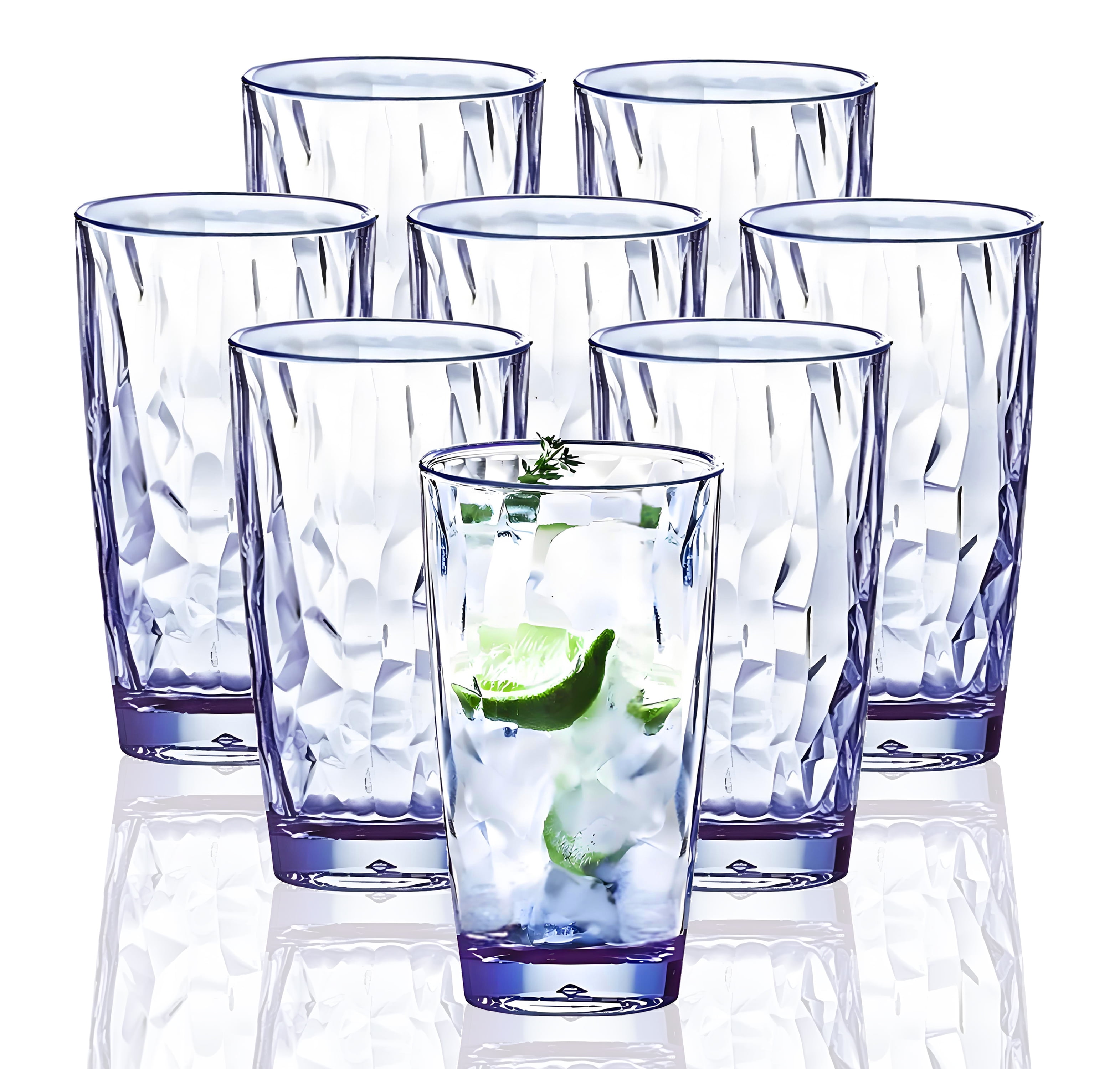 VEILEDGEM Unbreakable Drinking Glasses Tritan Plastic Tumblers ...