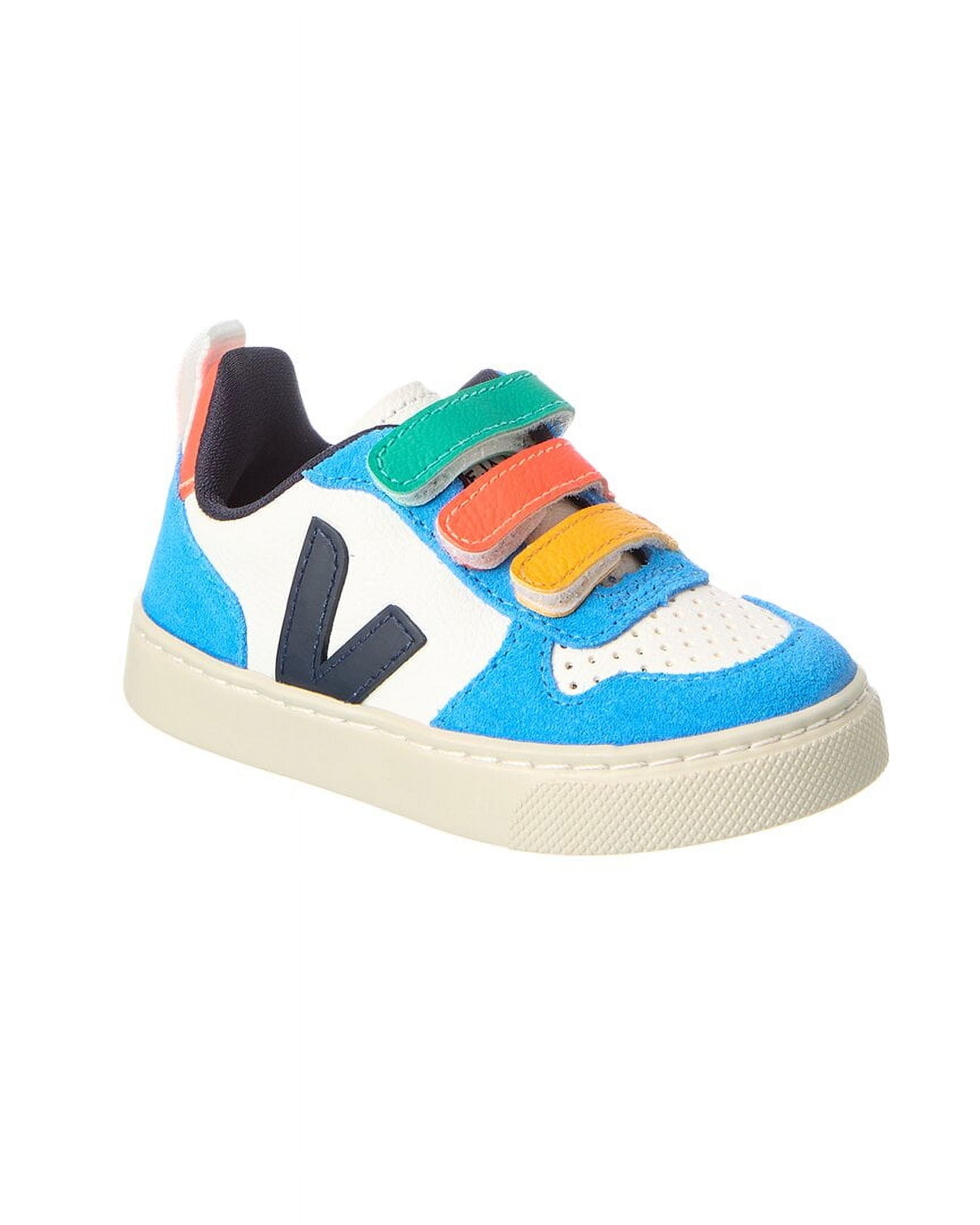 VEJA Small V-10 Chromefree Leather Sneaker, 25, Blue - Walmart.com