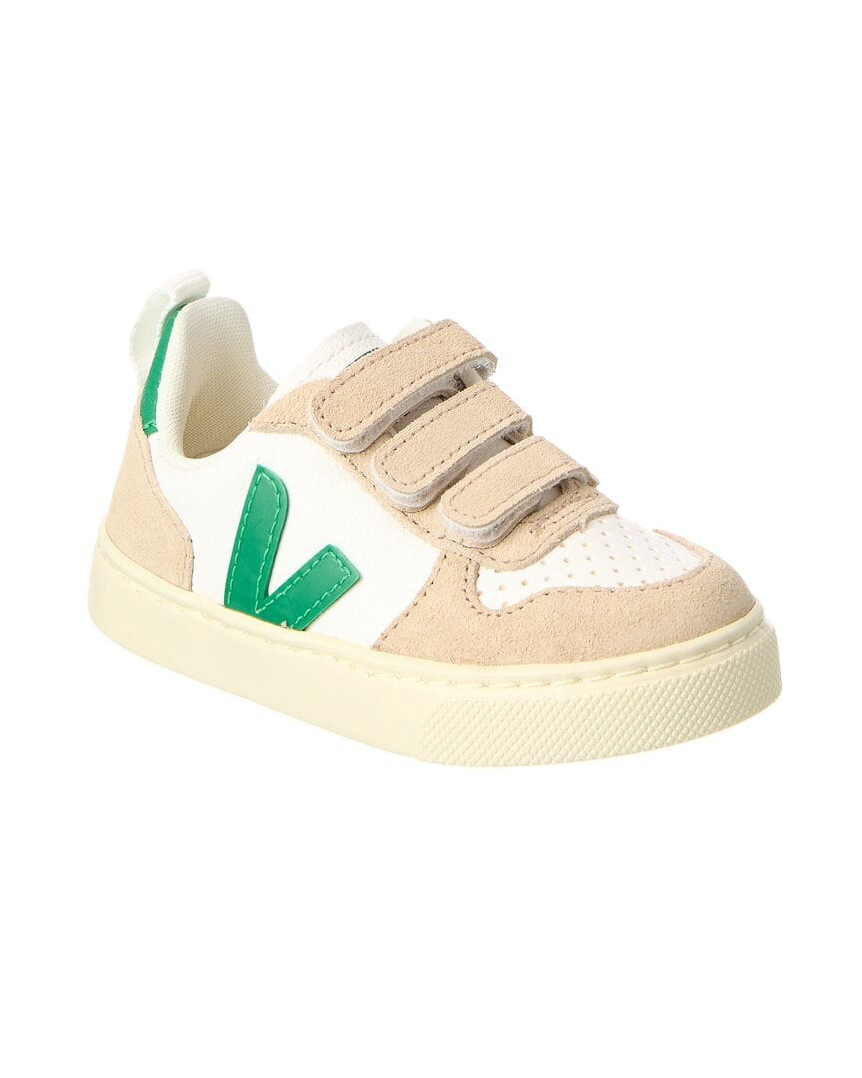 VEJA Small V-10 Chromefree Leather Sneaker, 26, Green - Walmart.com