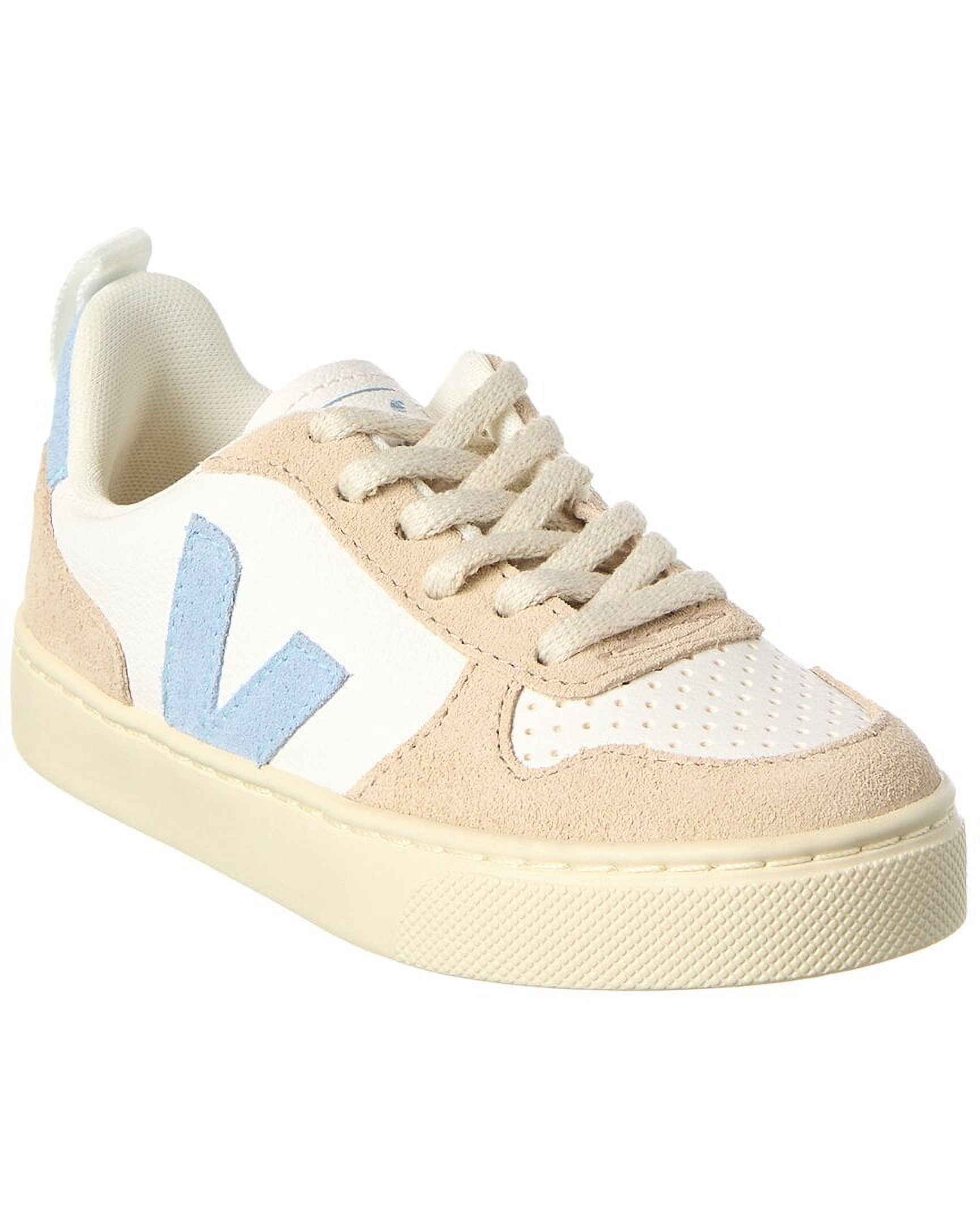 VEJA Small V-10 Chromefree Leather Sneaker, 30, Blue - Walmart.com