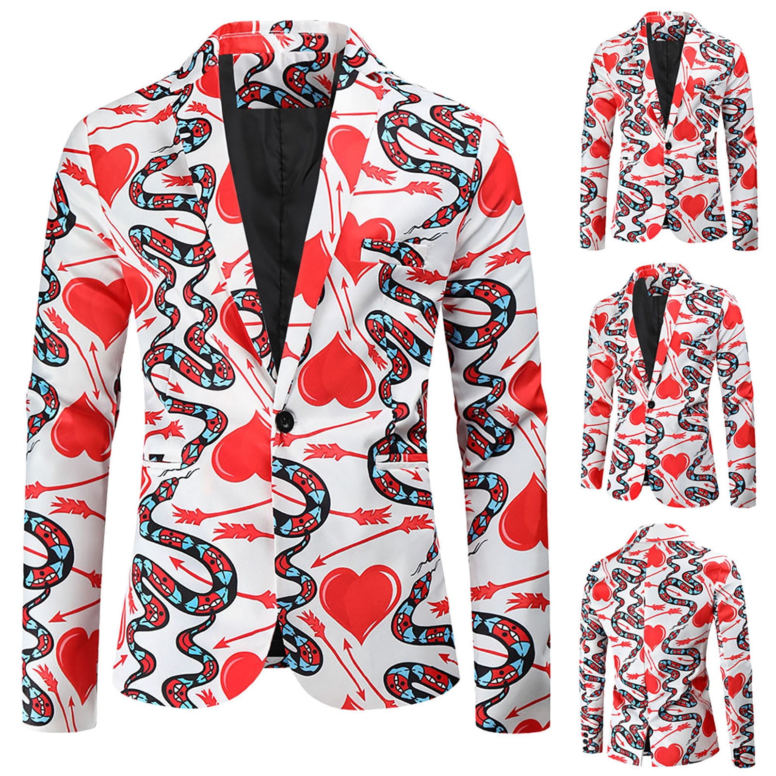 VEKDONE 2024 Clearance Valentine's Day Blazer for Mens, Love Heart ...