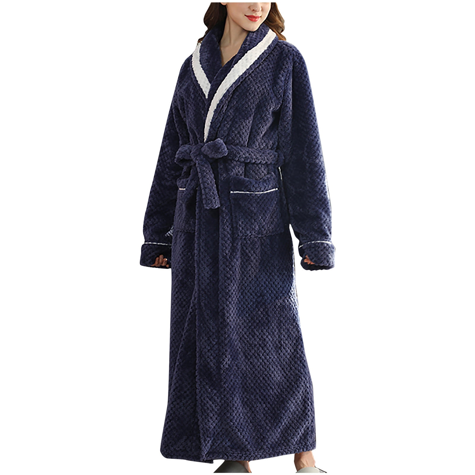 VEKDONE 2025 Clearance Sale Women's Long Robe Plus Size Fuzzy Fleece ...