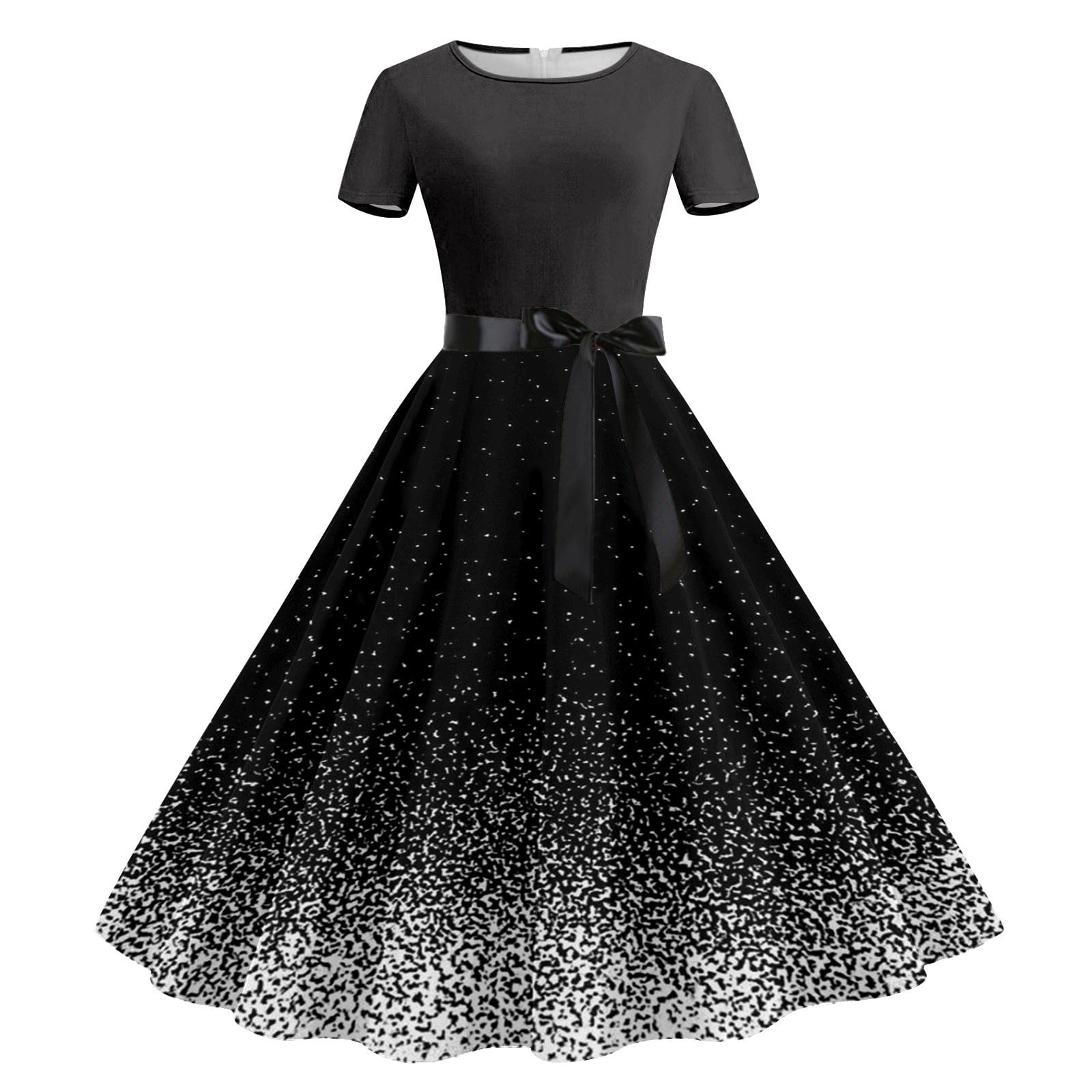 VEKDONE 2025 Women Vintage Dresses Short Sleeve Tea Party Dress Formal ...