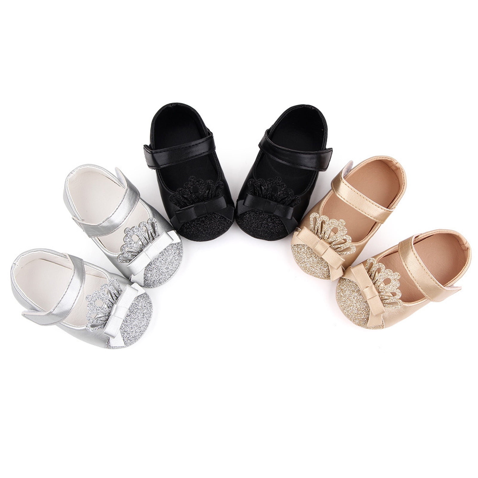 VEKDONE Girl's Dress Shoes Mary Jane Glitter Wedding Party Princess ...