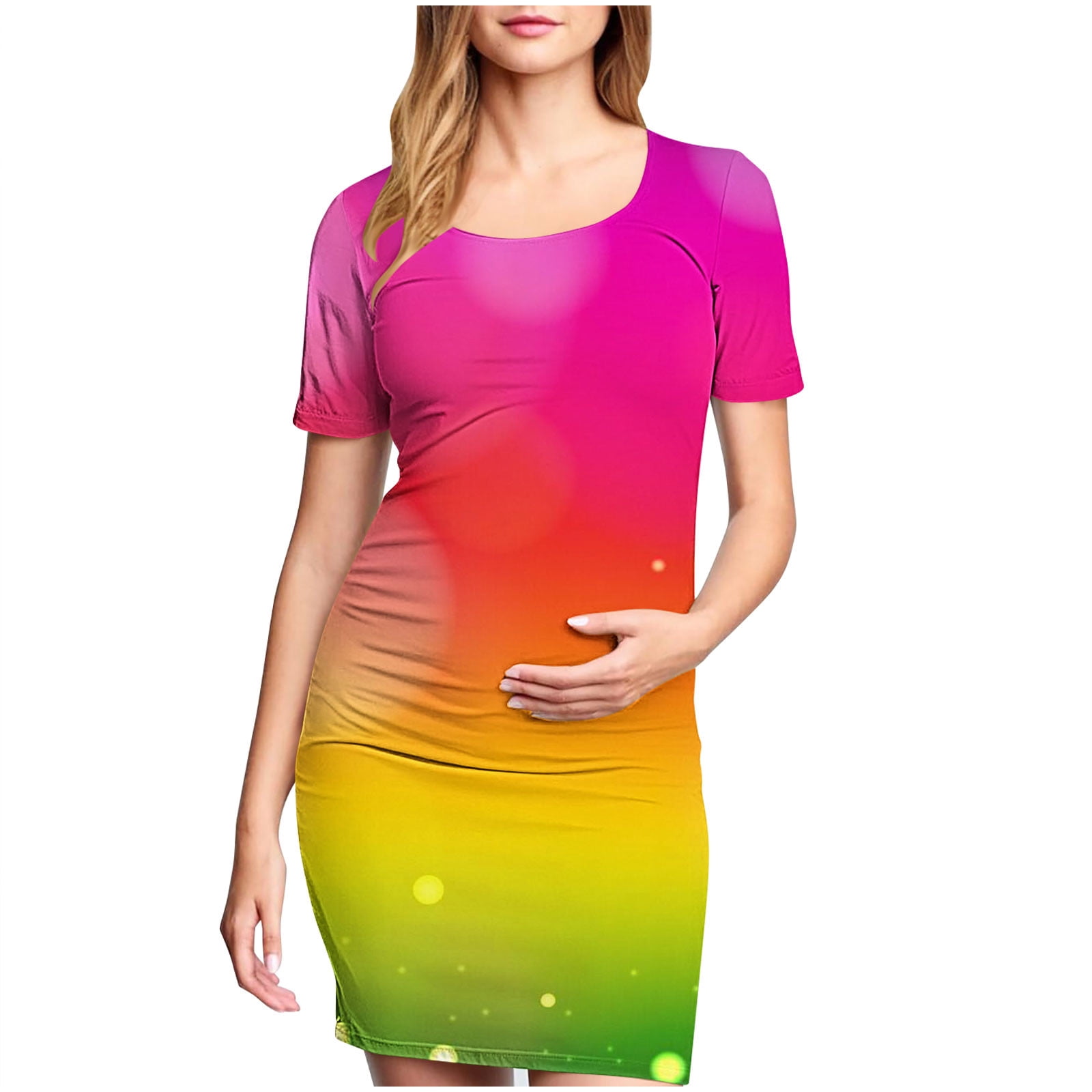 VEKDONE Clearance Summer Maternity Dresses,Women's Crew Neck Bodycon ...
