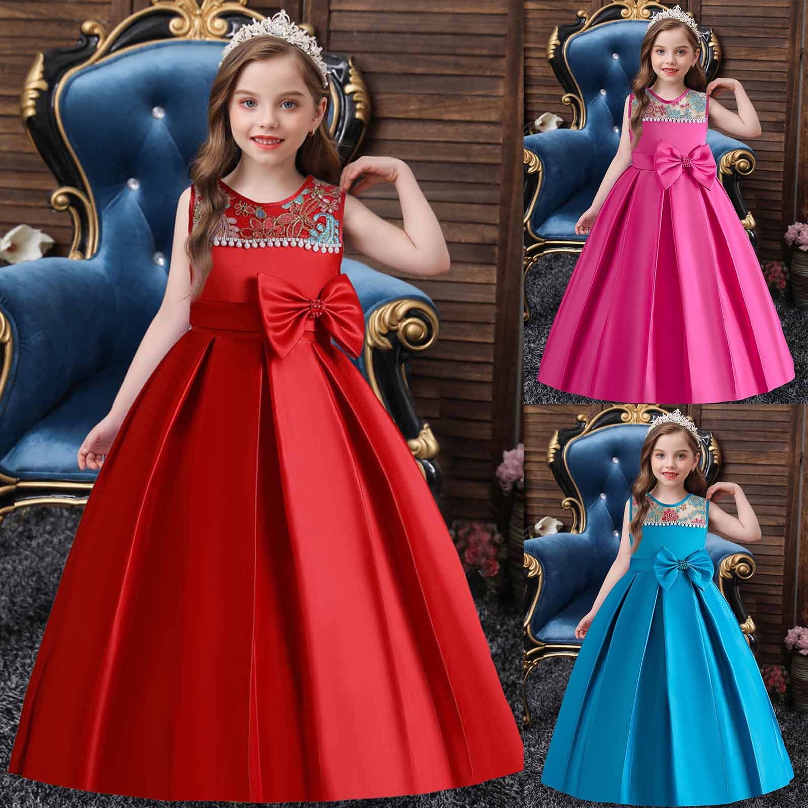 VEKDONE Clearance Tulle Flower Girl Pleated Dress for Wedding Toddler ...