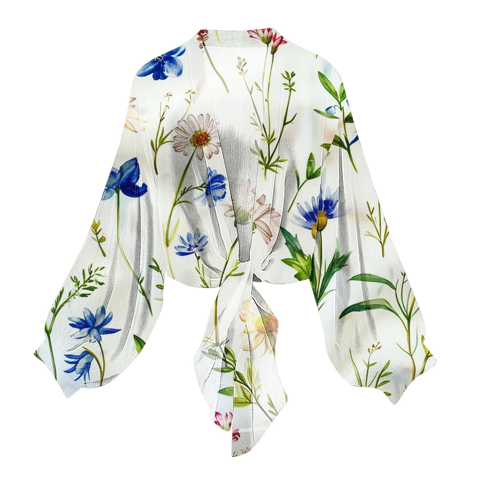 VEKDONE Floral Chiffon Cardigan for Women Fashion Print Loose ...