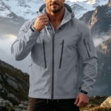 VEKDONE Hooded Soft-shell Jackets Mens Full Zip Water-Resistant ...