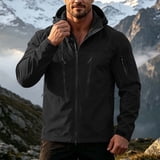 VEKDONE Hooded Soft-shell Jackets Mens Full Zip Water-Resistant ...