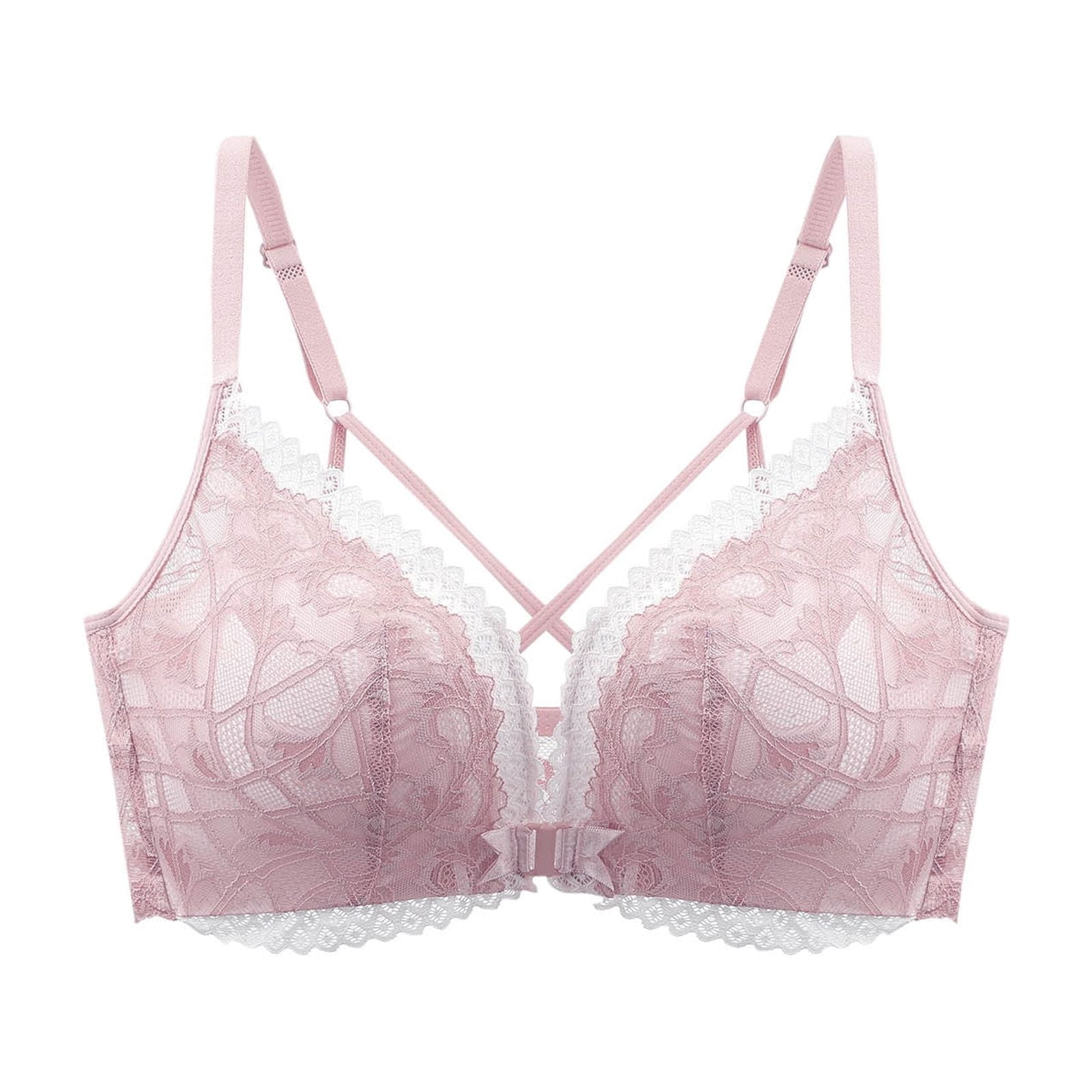 VEKDONE Lace Front Closure Bras for Women No Underwire Wireless ...