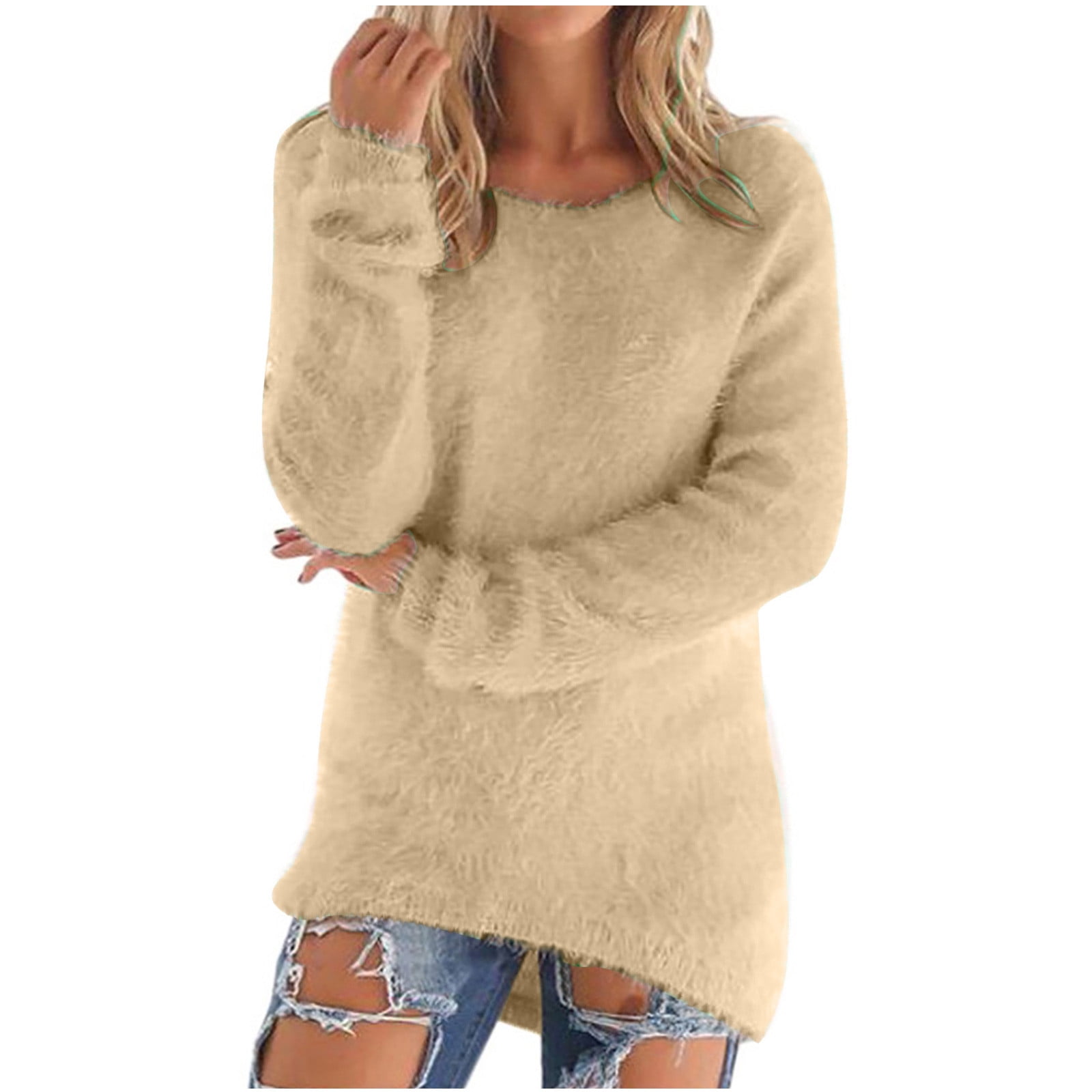 VEKDONE Plush Sweater for Women 2025 Clearance Sale Fall Winter Plus ...
