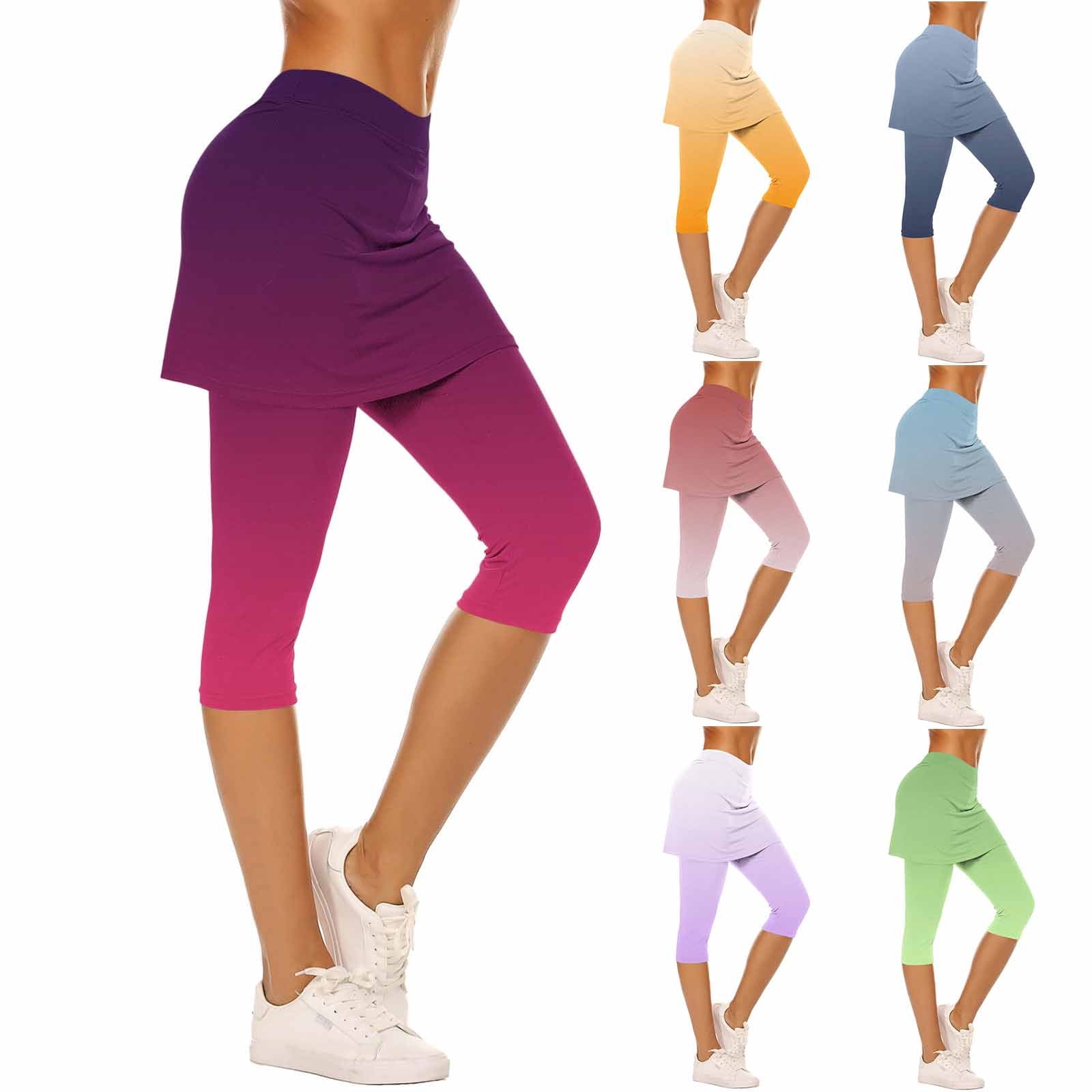 VEKDONE Skirted Leggings for Women Tennis Golf Skorts Capris Gym Yoga ...