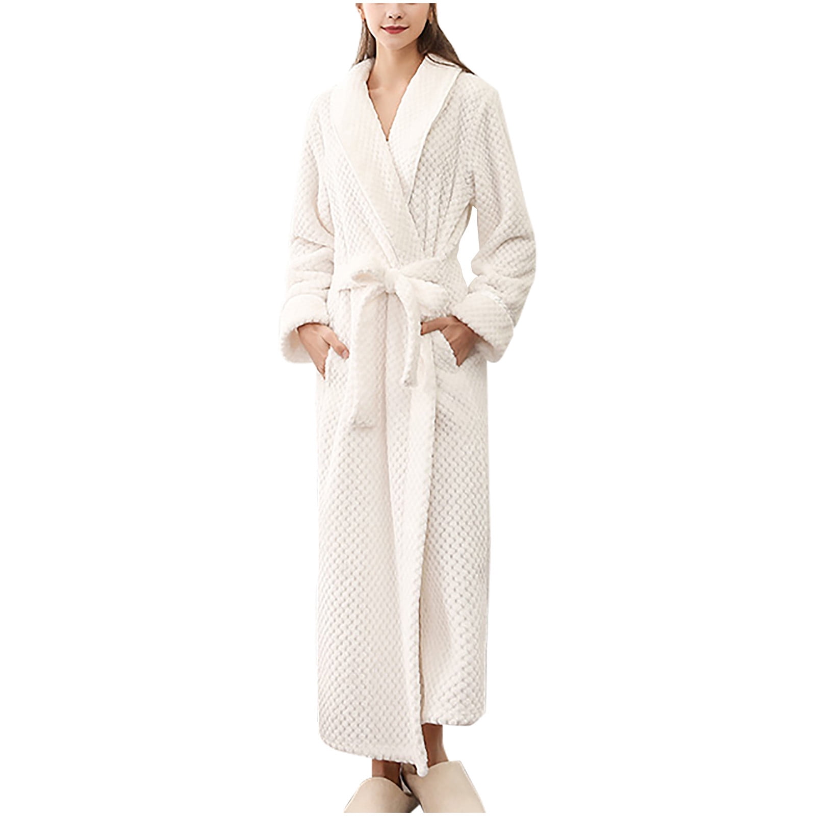 VEKDONE Thickened Plush Robe for Women 2025 Clearance Sale Trendy Long ...