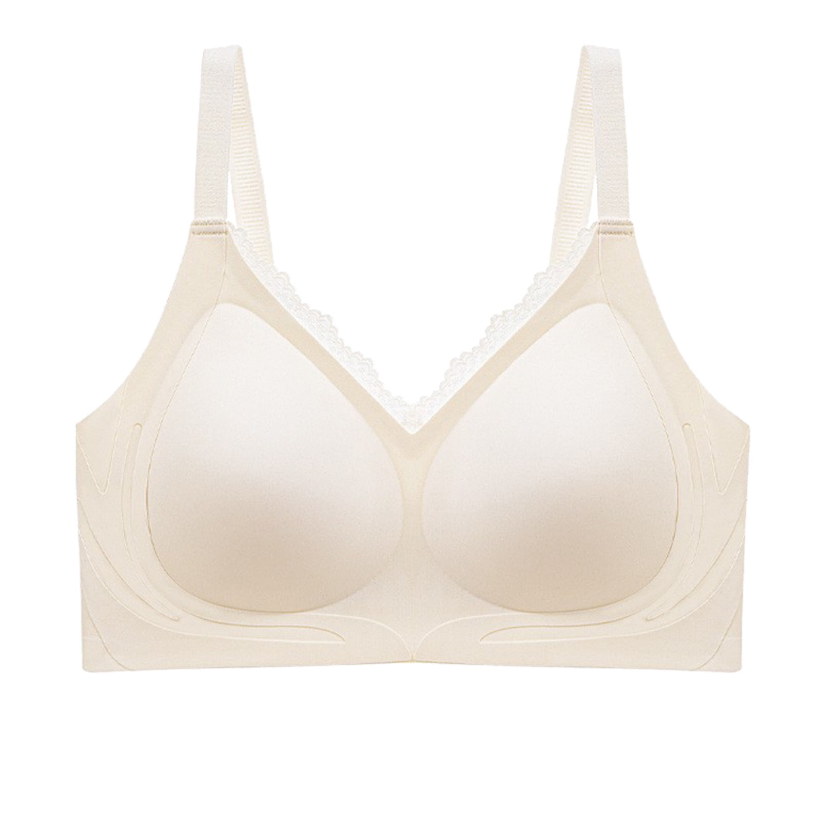 VEKDONE Wireless Bras for Women Full Coverage Seamless Comfort Bra Lace ...