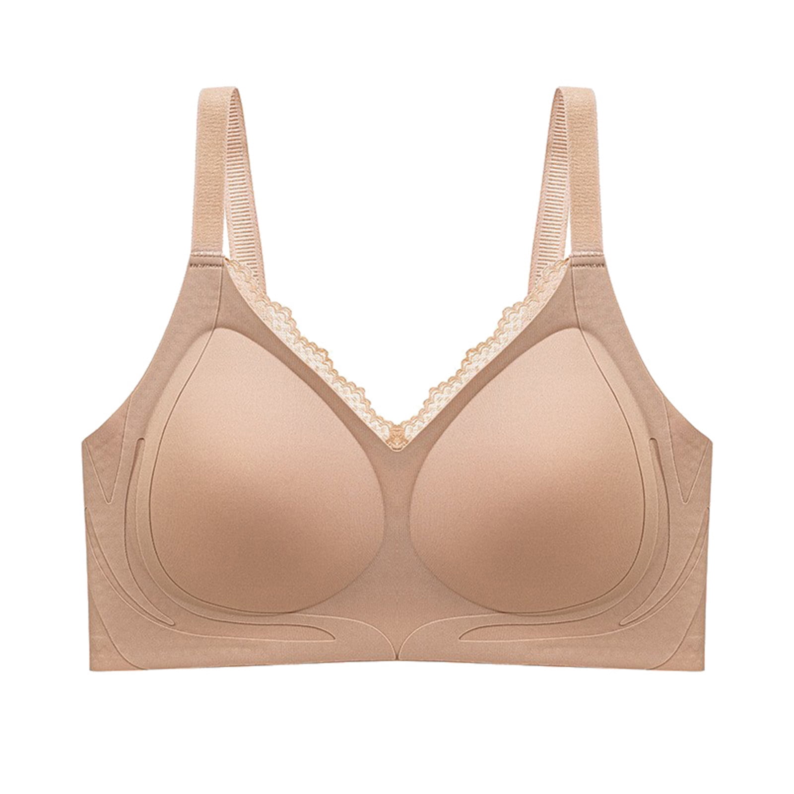 VEKDONE Wireless Bras for Women Full Coverage Seamless Comfort Bra Lace ...