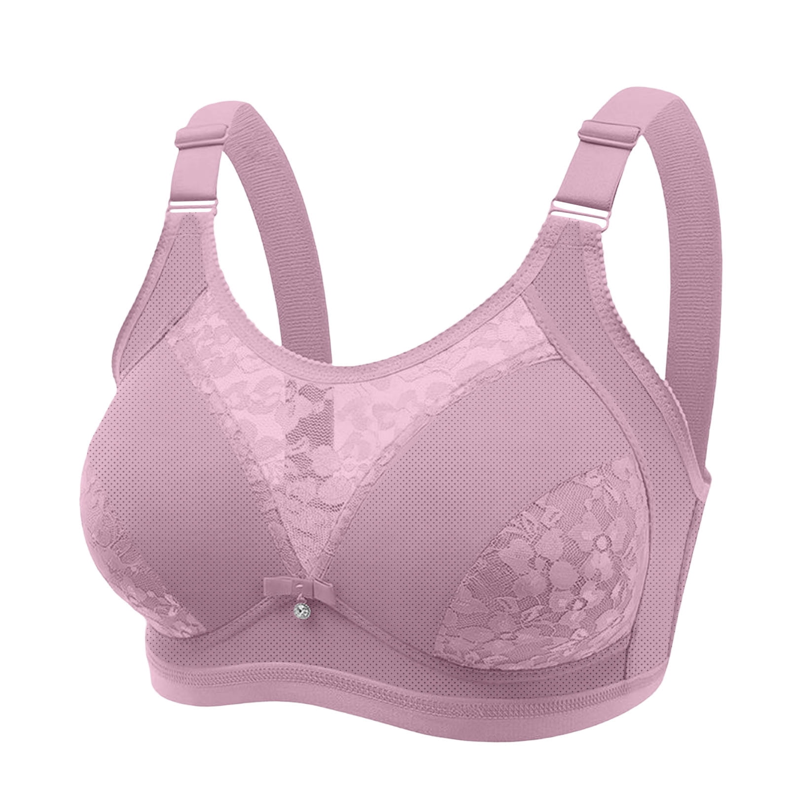 VEKDONE Women Large Size Bras Push Up Lace Bra Wire Free Bralette Tops ...